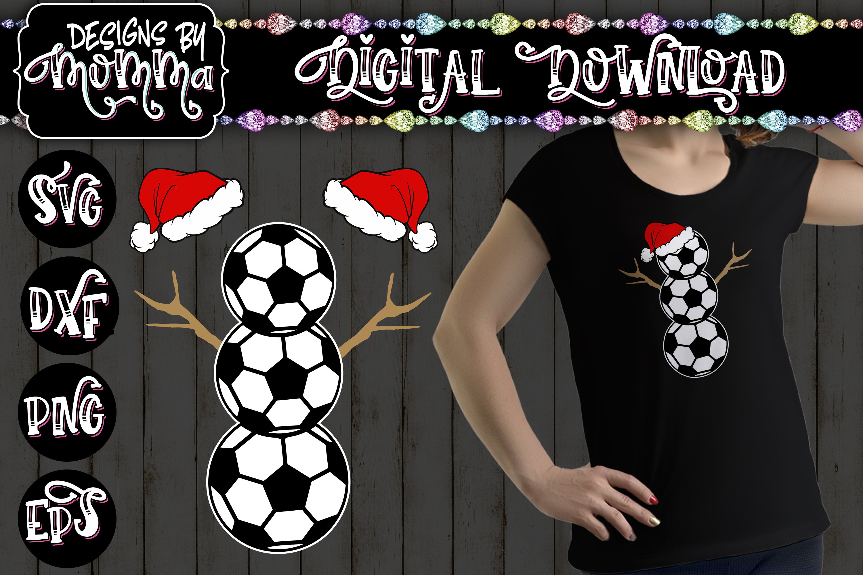 Soccer Soccerball Snowman SVG