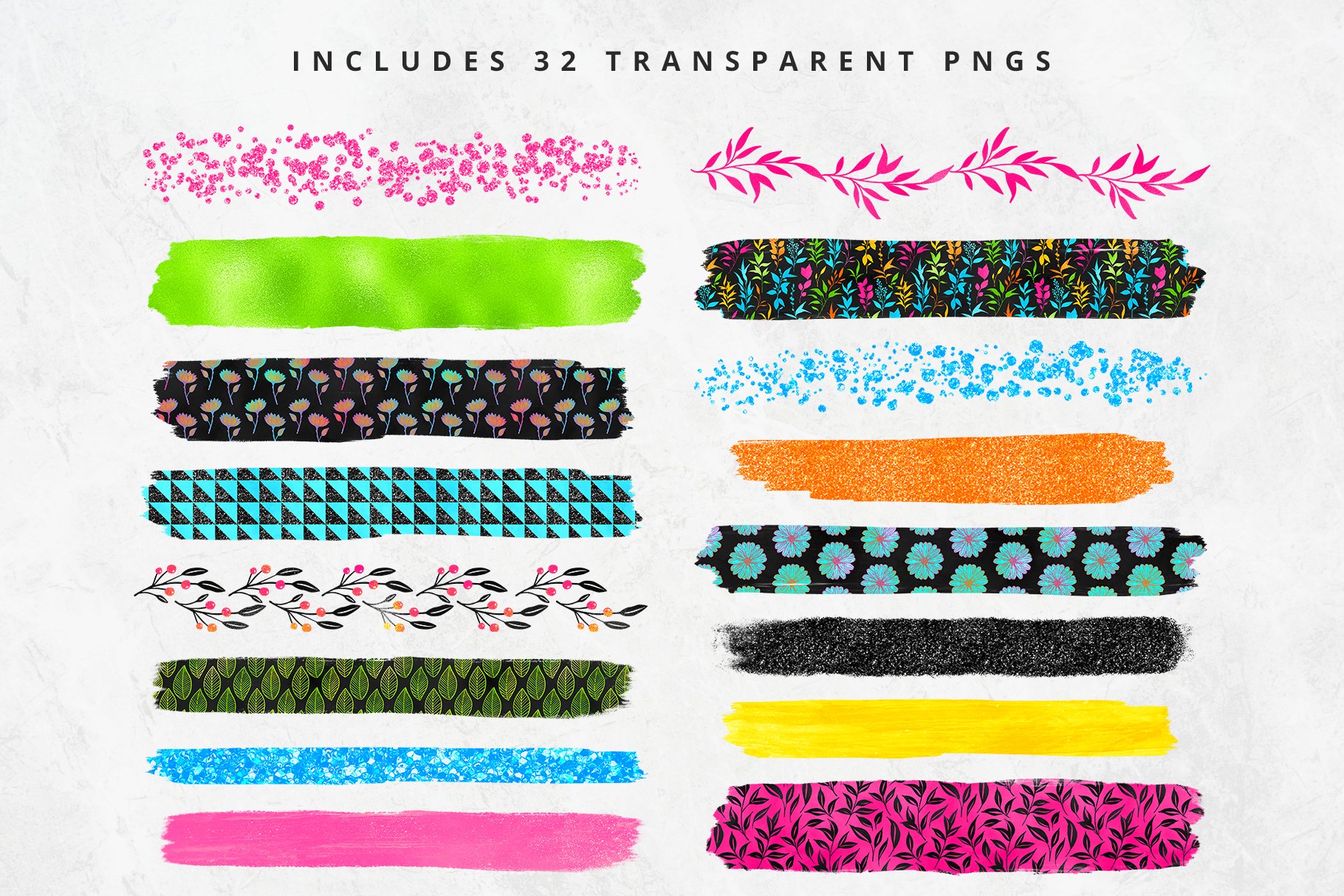 Neon Night Brush Strokes