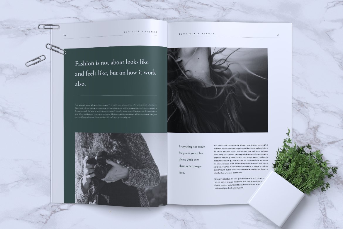 MISQUEEN Minimalist Magazine Styles (246685) | Brochures | Design Bundles