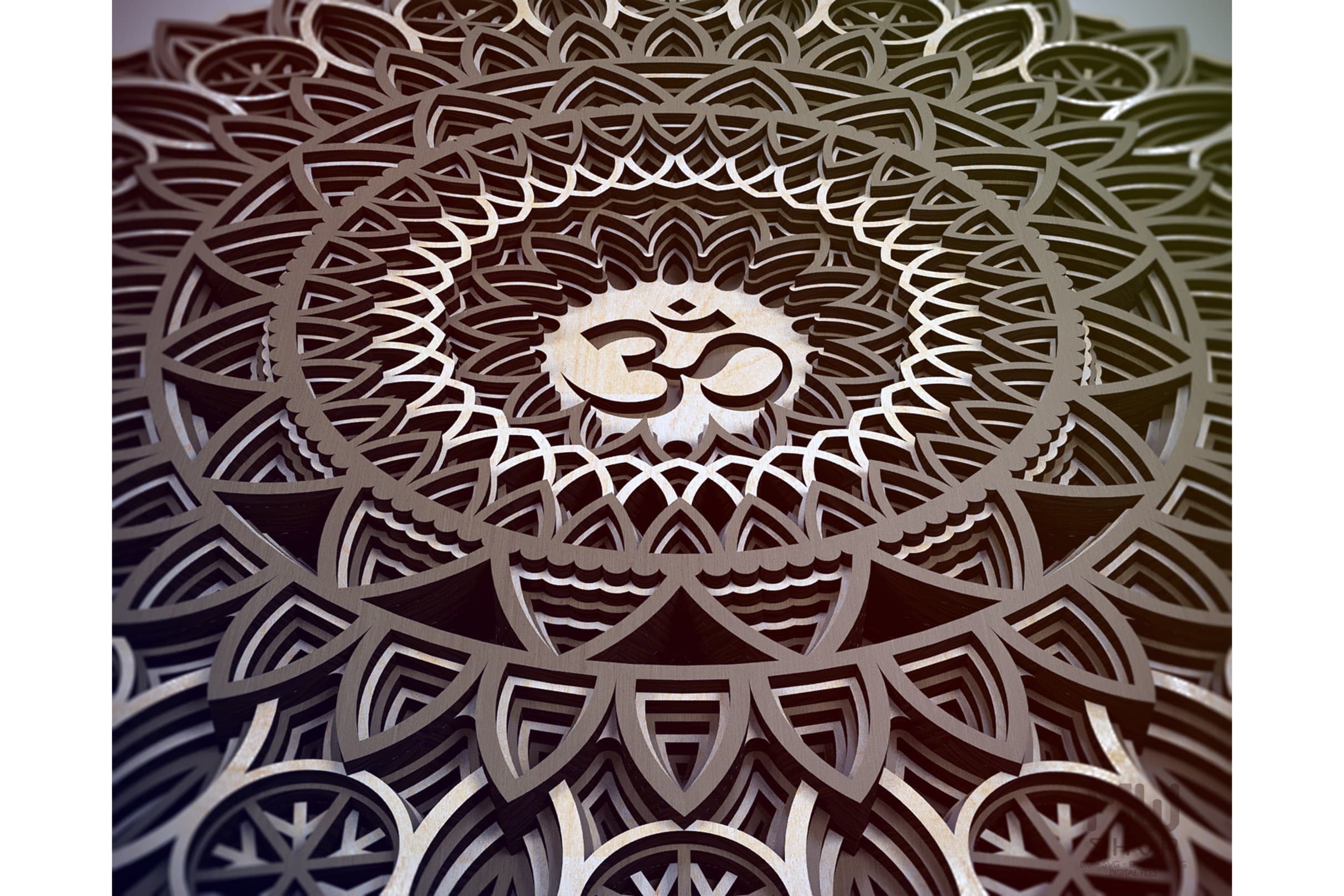 M18 - Om Mantra Mandala Pattern, Layered Mandala DXF SVG (578826 ...