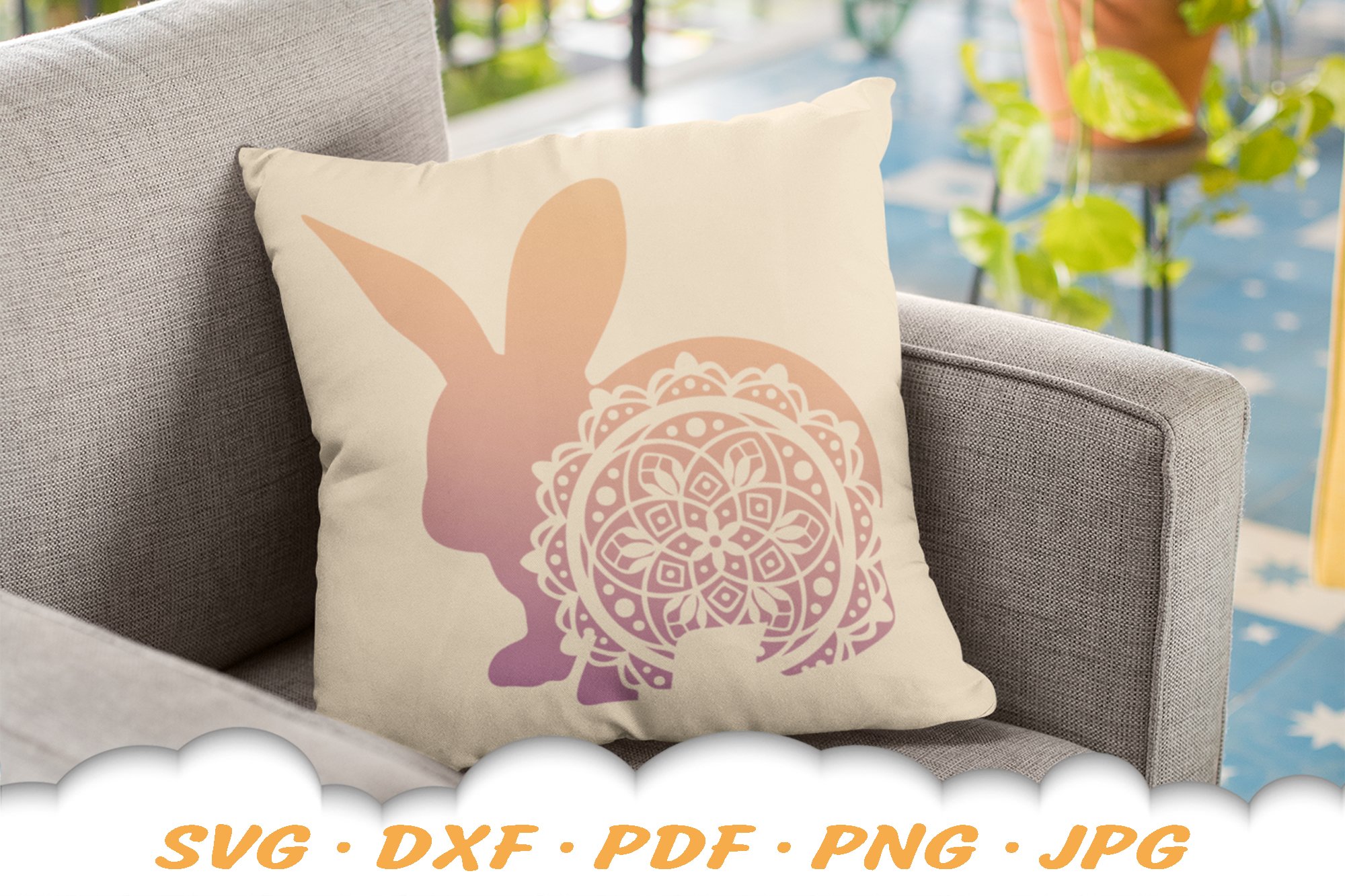 Mandala Easter Bunny SVG Bundle DXF Cut Files (519749) | SVGs | Design ...