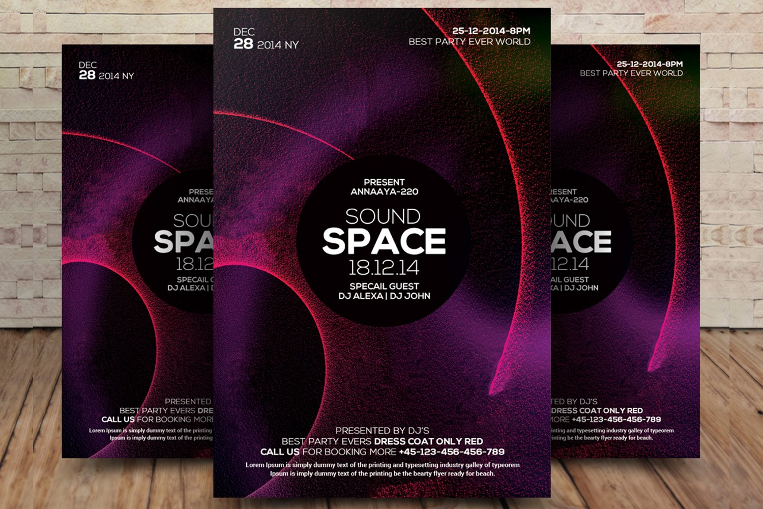 Sound Space Flyer Template (448793) | Flyers | Design Bundles
