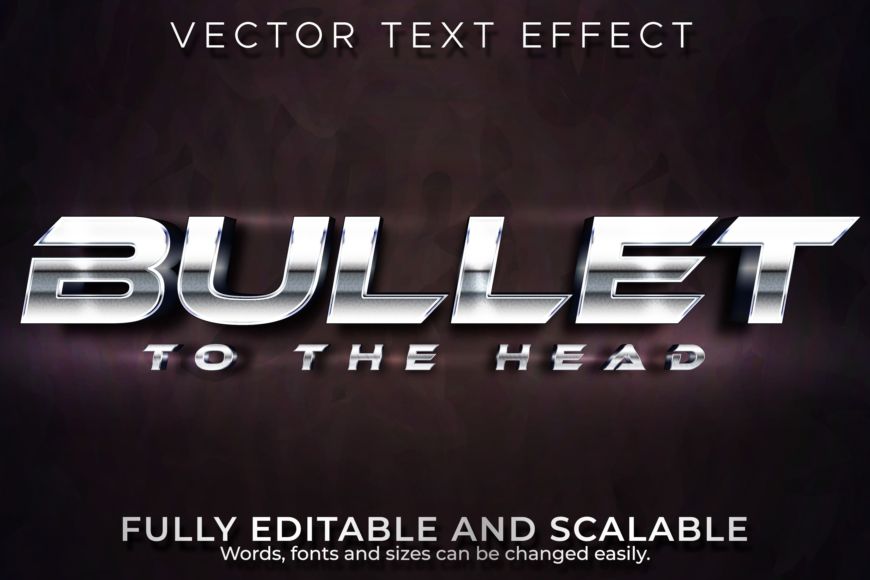 Editable text effect, metallic bullet text style (1330066 ...