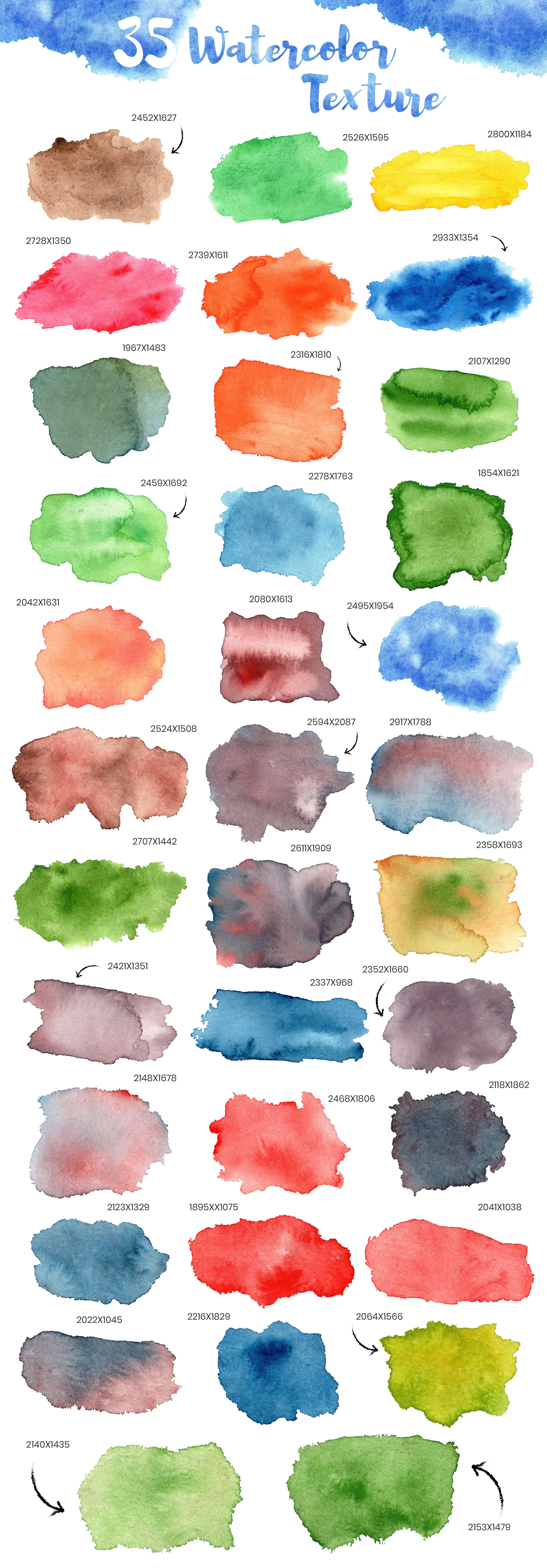 Hand painted watercolor texture clip art (354227) | Textures | Design ...