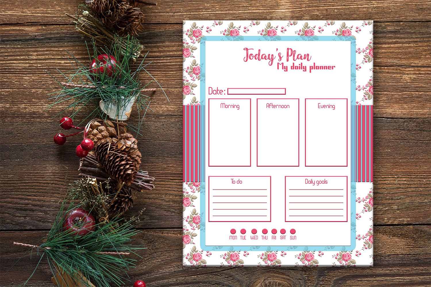 Daily Planner Roses,Shabby Chic,Digital Planner,BLACK FRIDAY (162042 ...