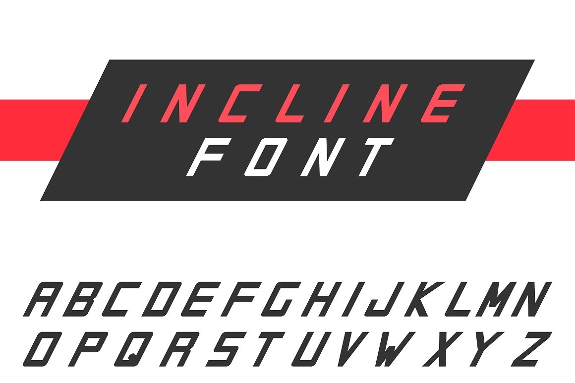 Incline vector english alphabet. (34859) | Illustrations | Design Bundles