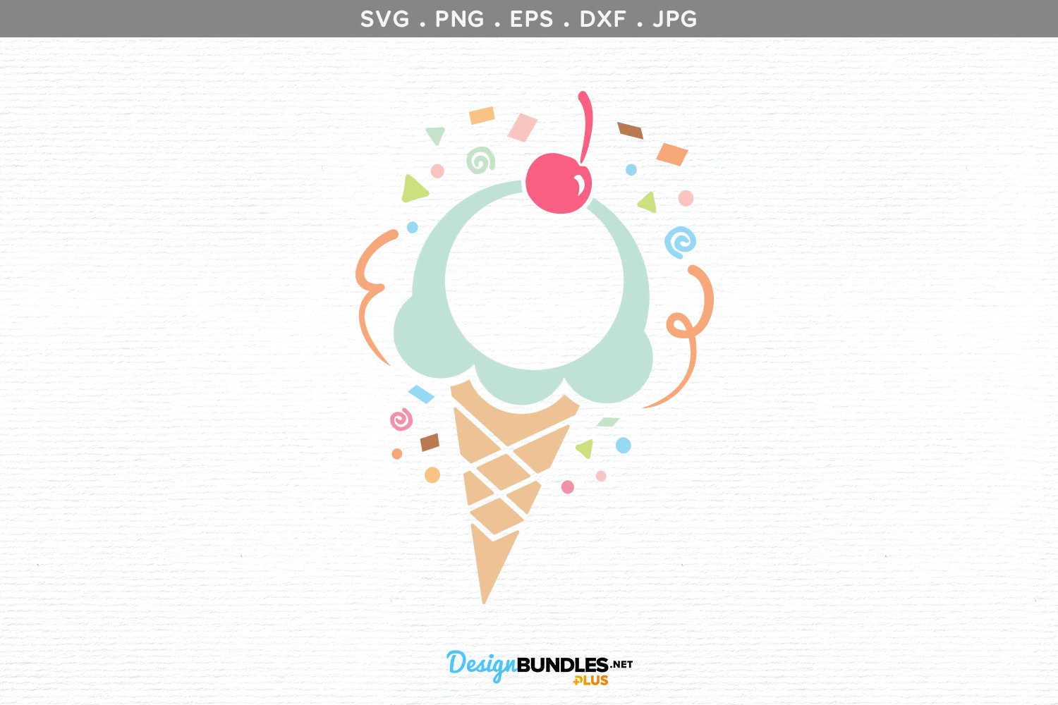 Ice Cream Monogram Frame - svg, printable