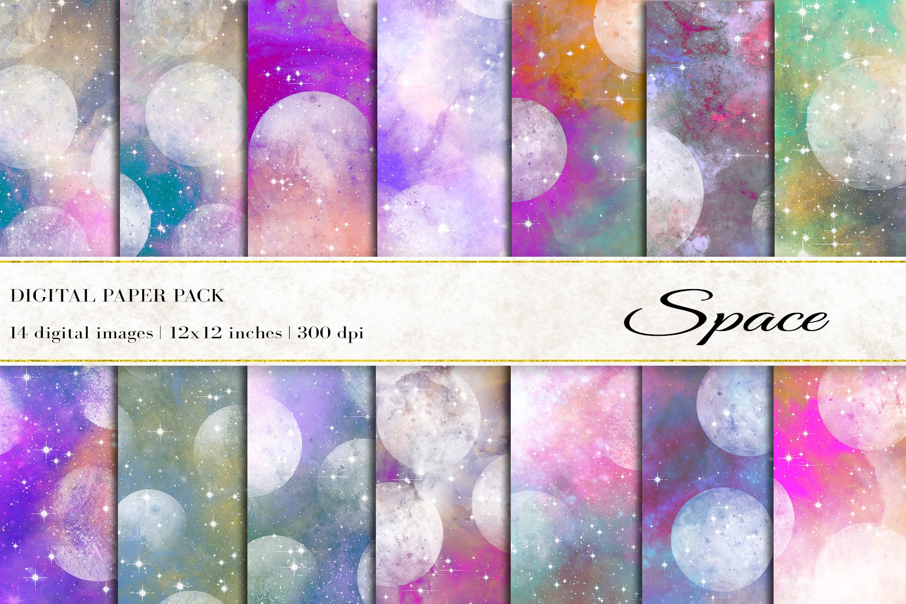 Space Digital Paper, Galaxy Background (1345332) | Backgrounds | Design ...