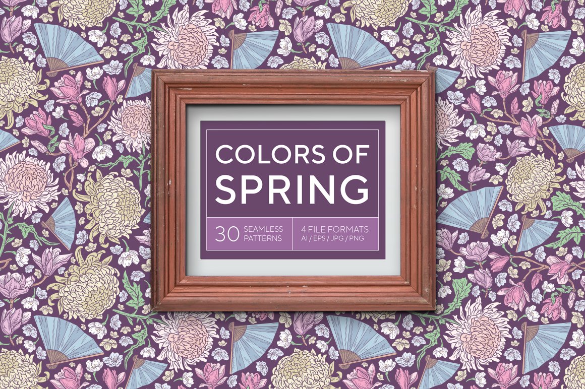 Colors of Spring patterns (59363) | Patterns | Design Bundles