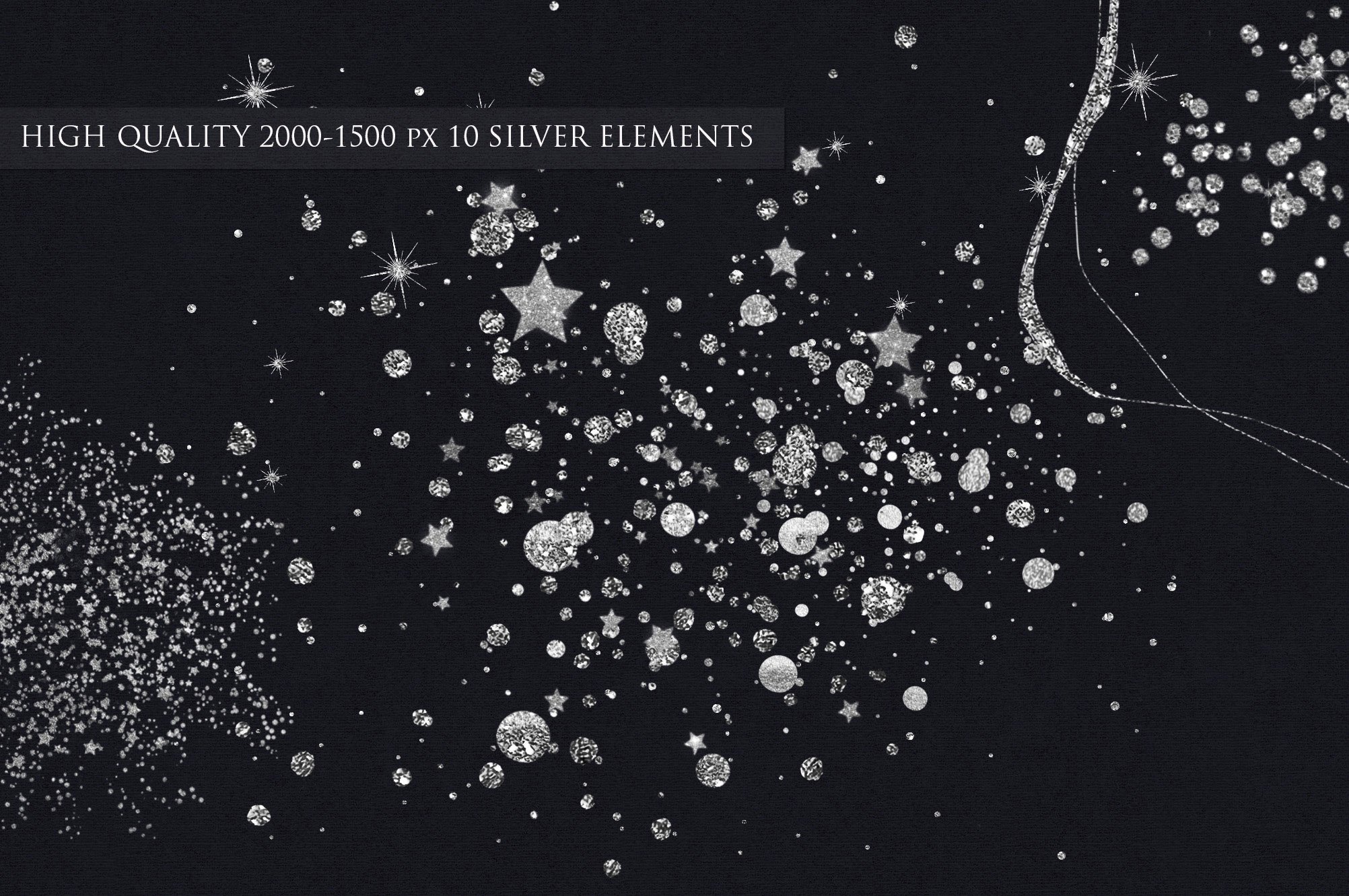 Silver Dust - PNG 10 Transparent Elements