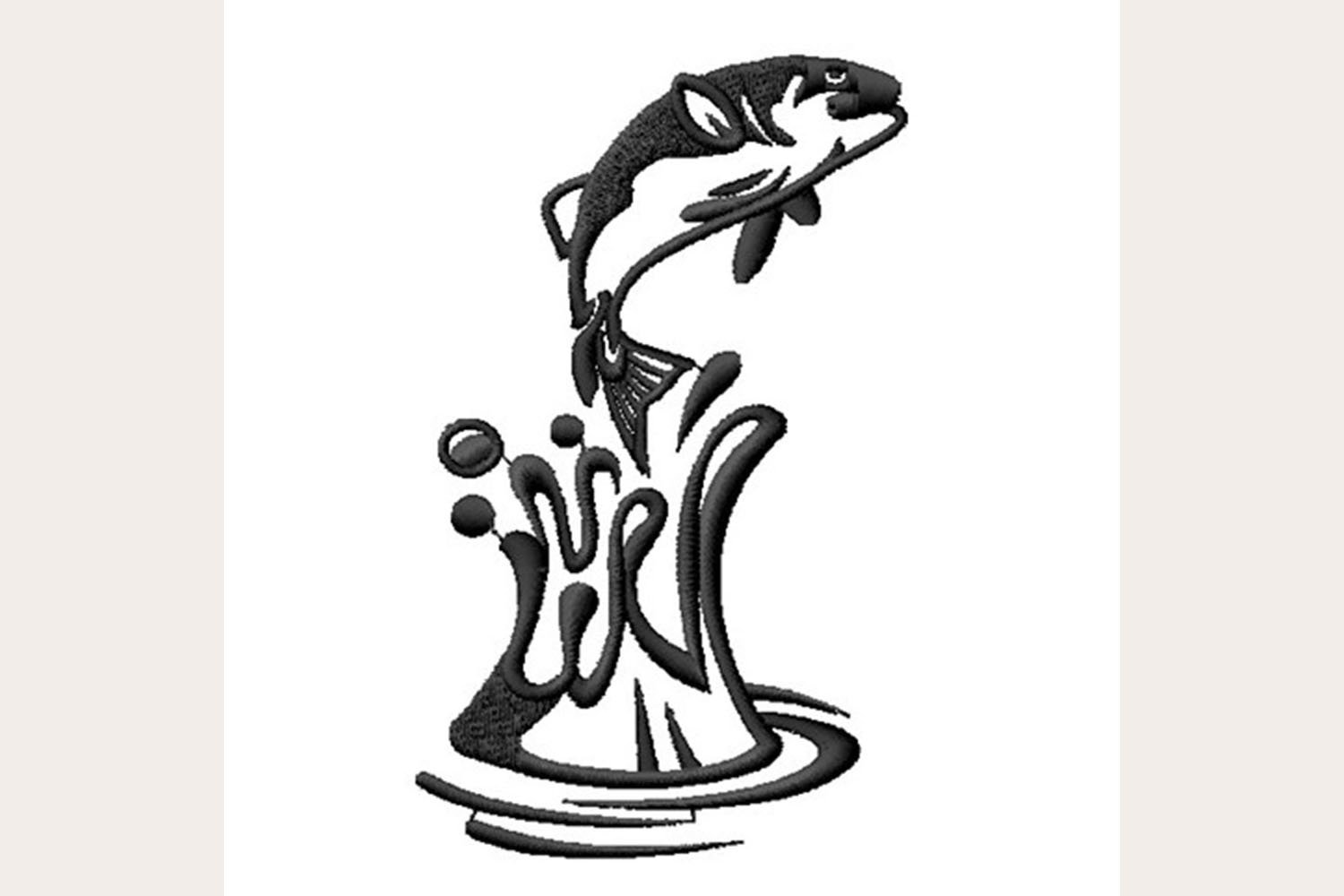 Jumping Fish Outline - Machine Embroidery Design (461245) | Embroidery ...