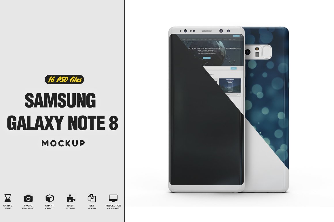 Samsung Galaxy Note 8 Vol.3 Mockup (35602) | Mockups | Design Bundles