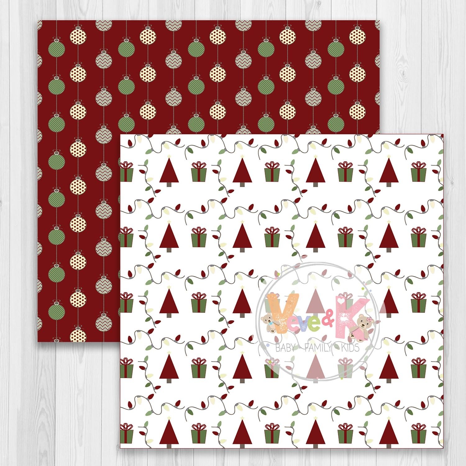 Christmas Clipart, Christmas Digital Papers, Christmas Tree Clipart ...
