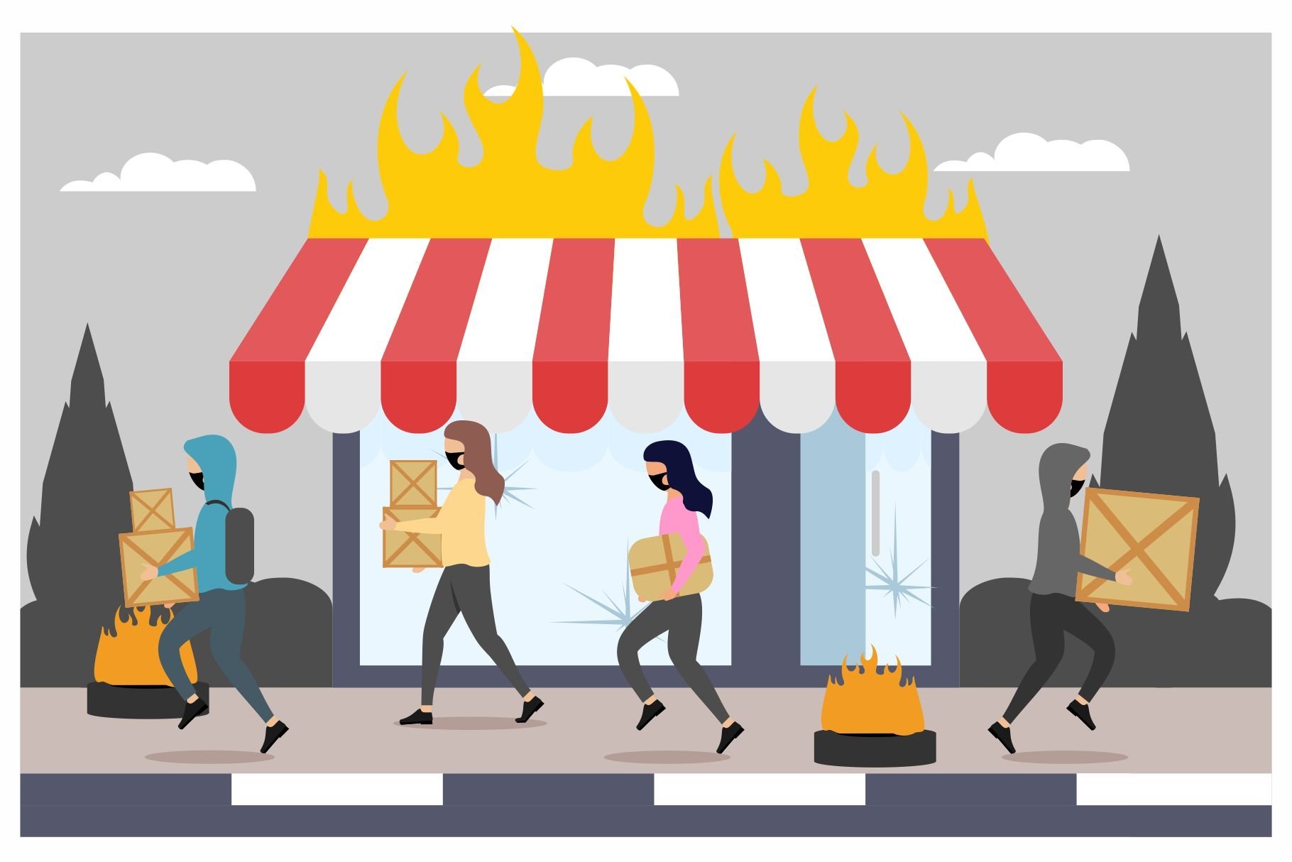 store lotting flat ilustration (700802) | Illustrations | Design Bundles