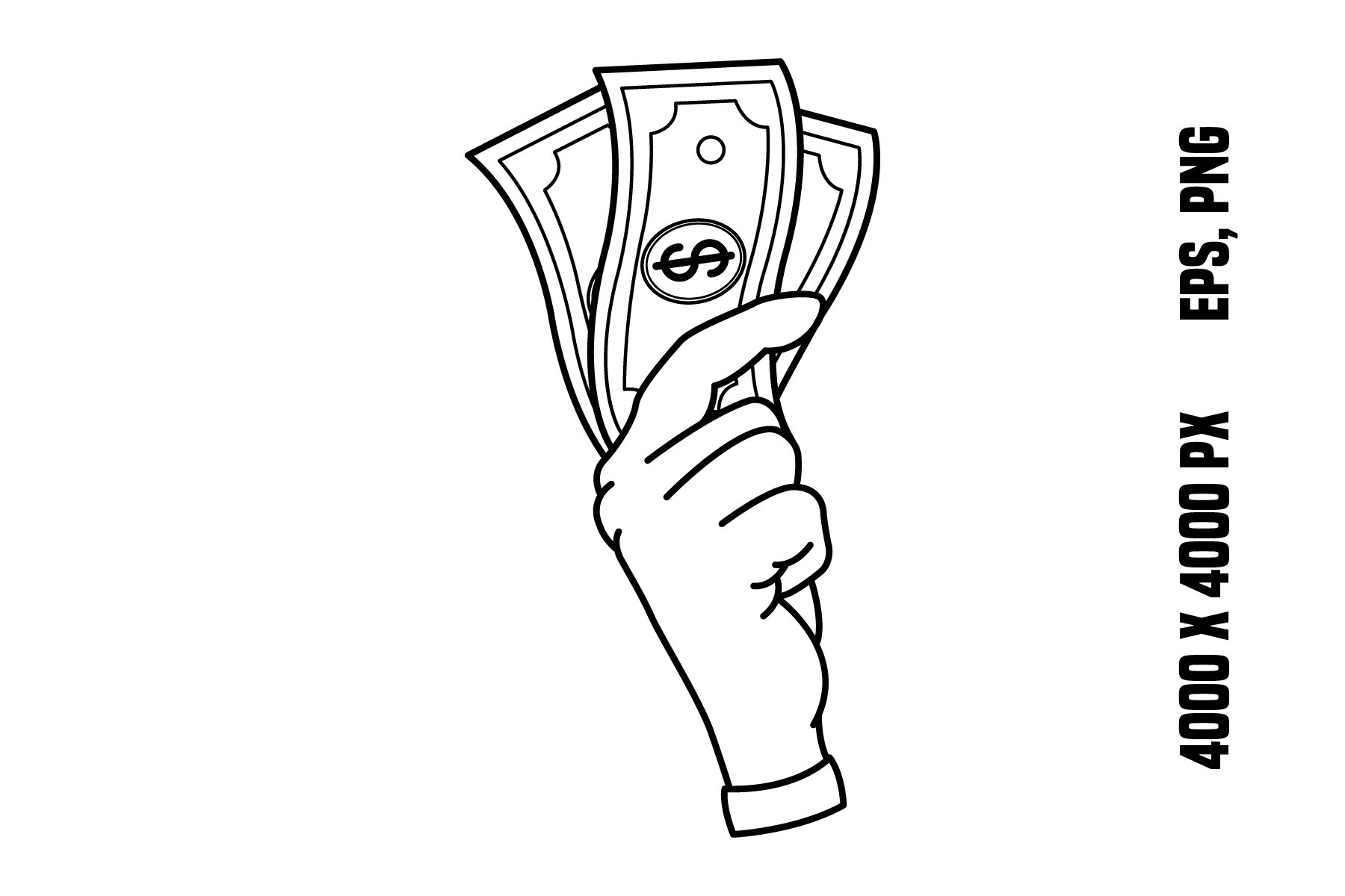 Hand Grabbing Money Drawing