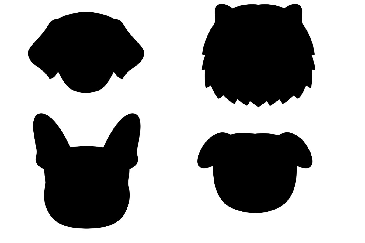 Dog Front Face Silhouette