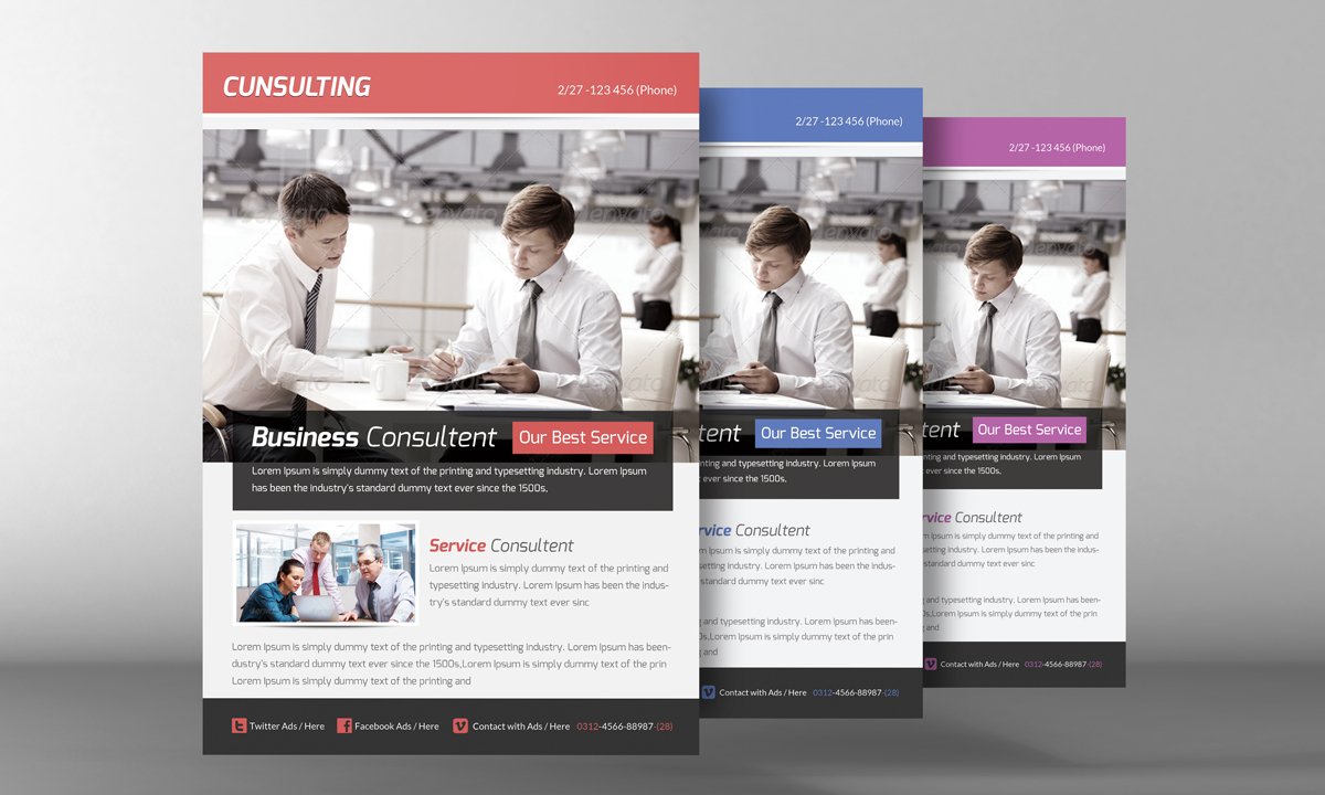 Business Consulting Flyer Template (188392) | Flyers | Design Bundles