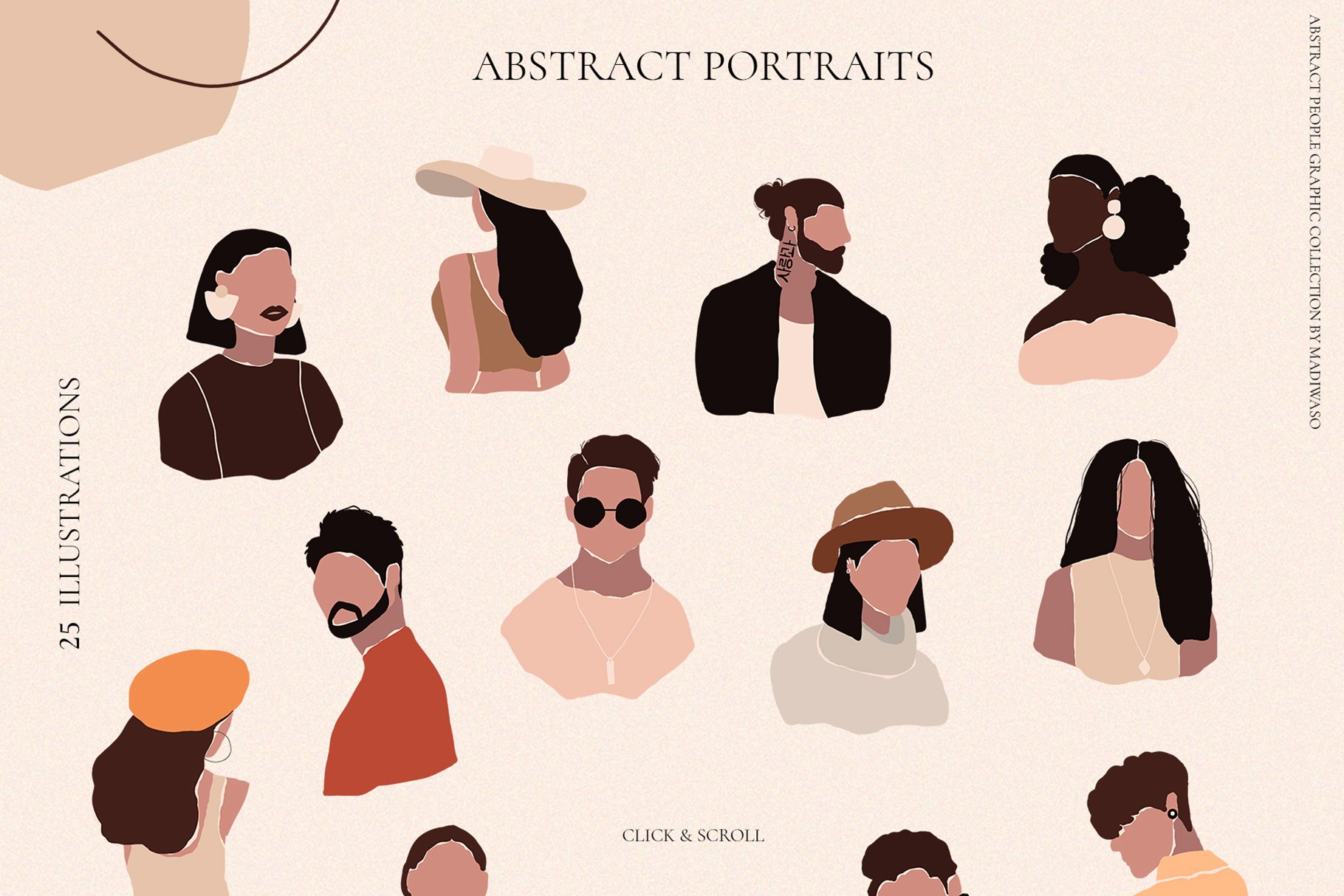 ABSTRACT PEOPLE prints modern art (519280) | Illustrations | Design Bundles