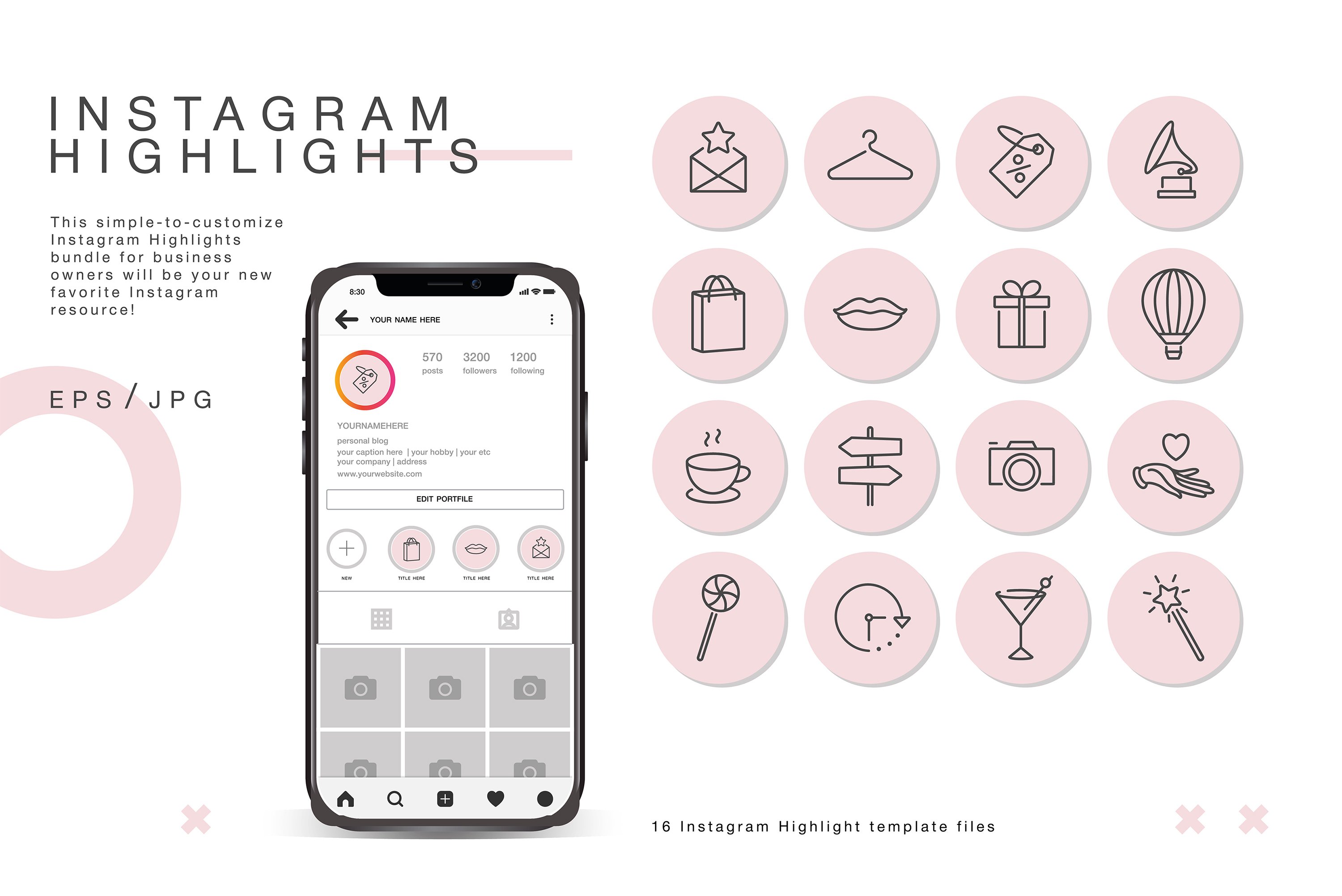 Highlights icons (1171122) | Instagram | Design Bundles