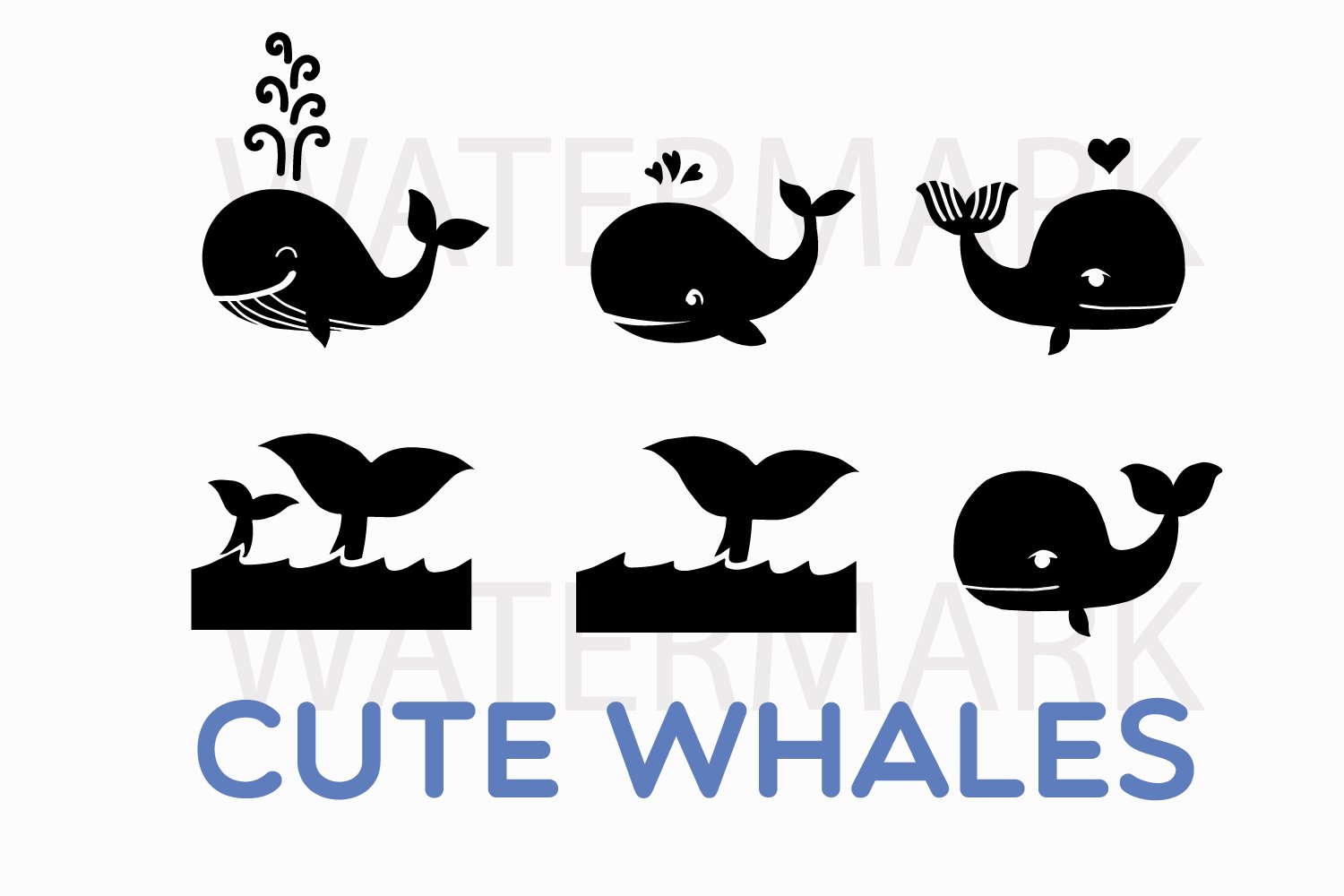 Whales - SVG / JPG / PNG - Hand Drawing (78899) | Illustrations ...