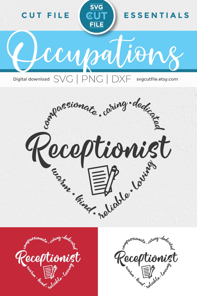 Receptionist svg - a secretary svg heart file for crafters (667696 ...