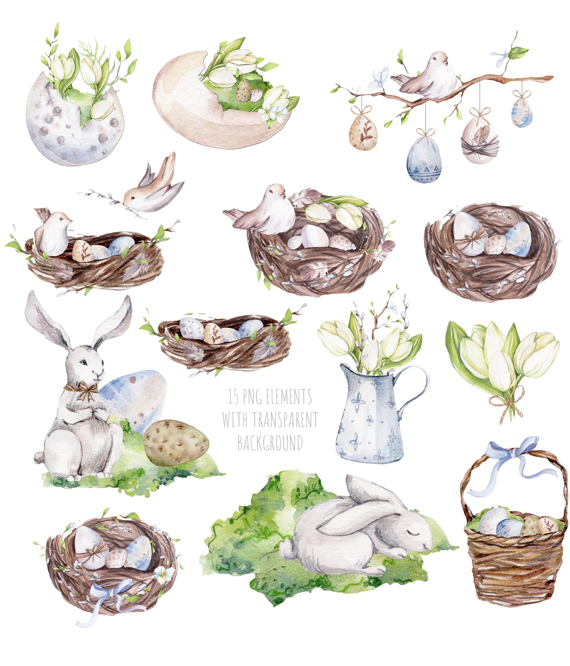 Watercolor EASTER clipart (535659) | Illustrations | Design Bundles