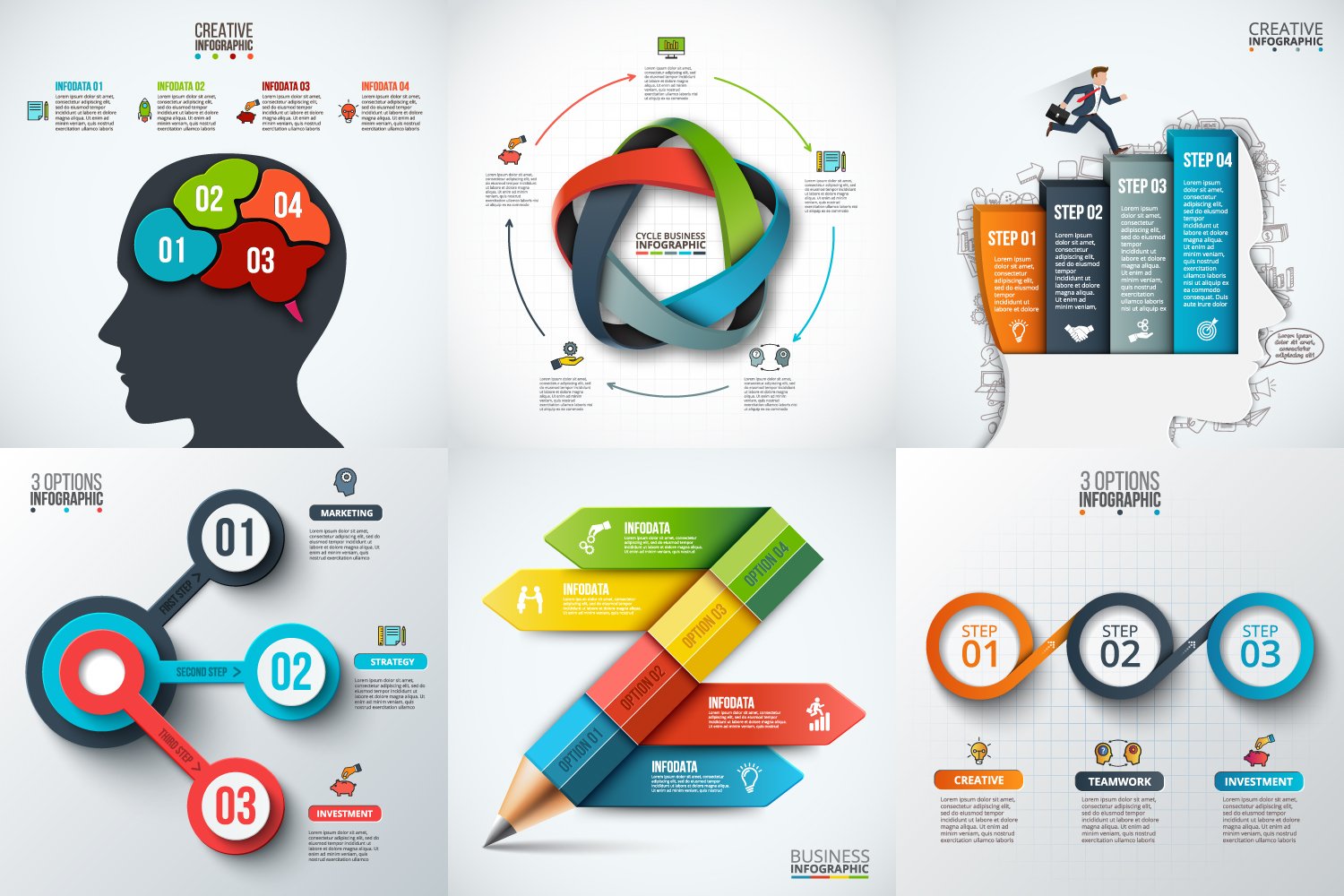 Infographic elements bundle v.02 (20543) | Infographics | Design Bundles