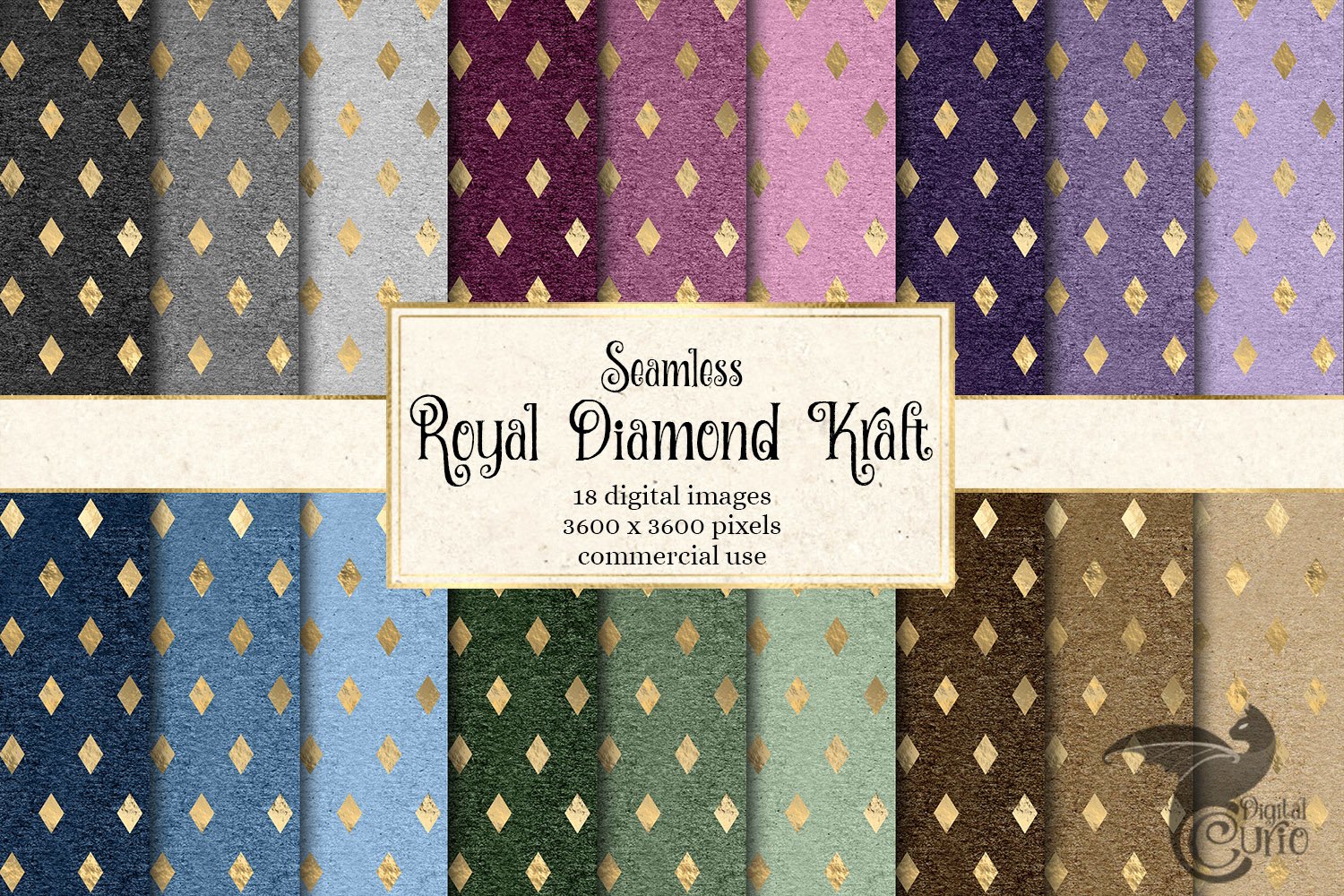 Royal Diamond Kraft Digital Paper (181219) | Textures | Design Bundles