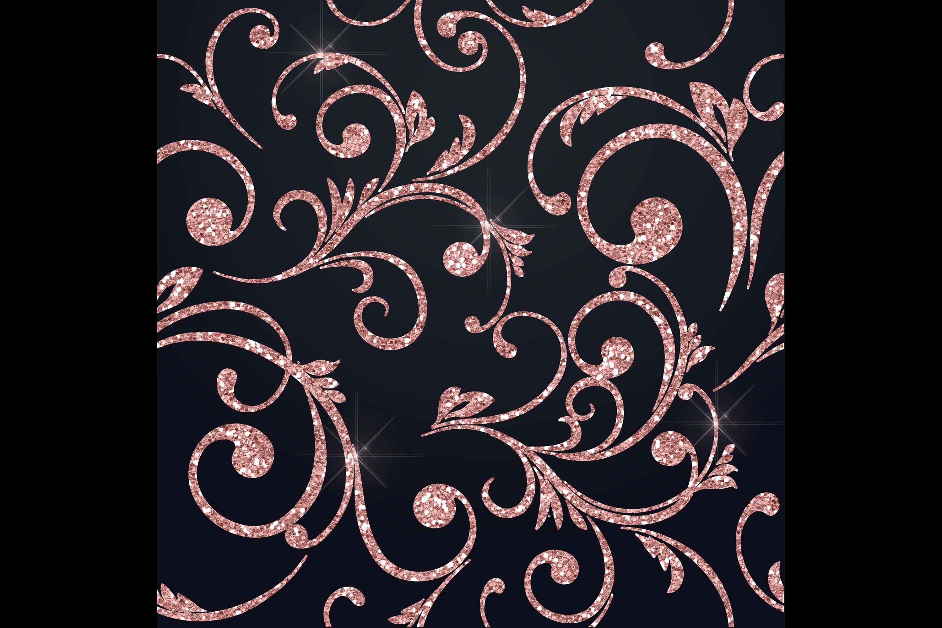 42 Pale Pink Peach Glitter Seamless Damask Ornament Overlays (141953 ...