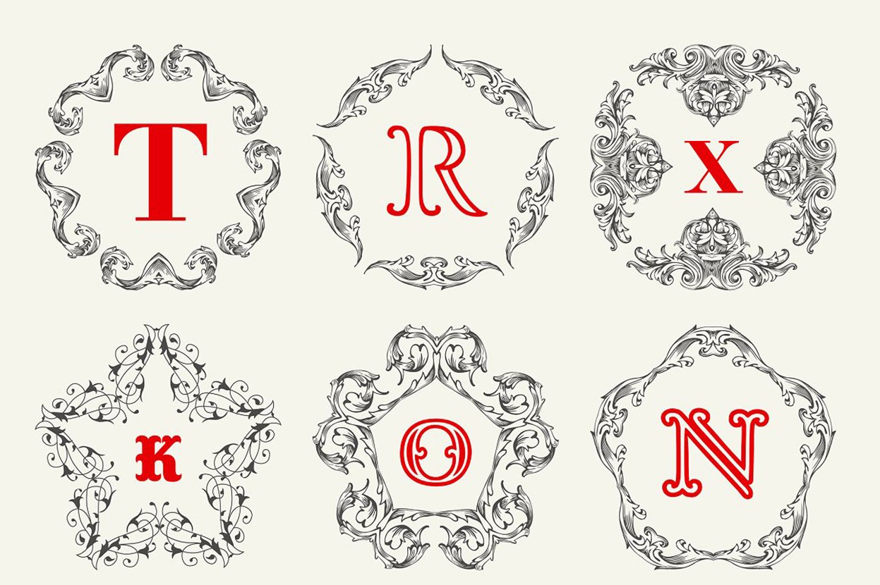 Monogram logo template (775019) | Decorations | Design Bundles