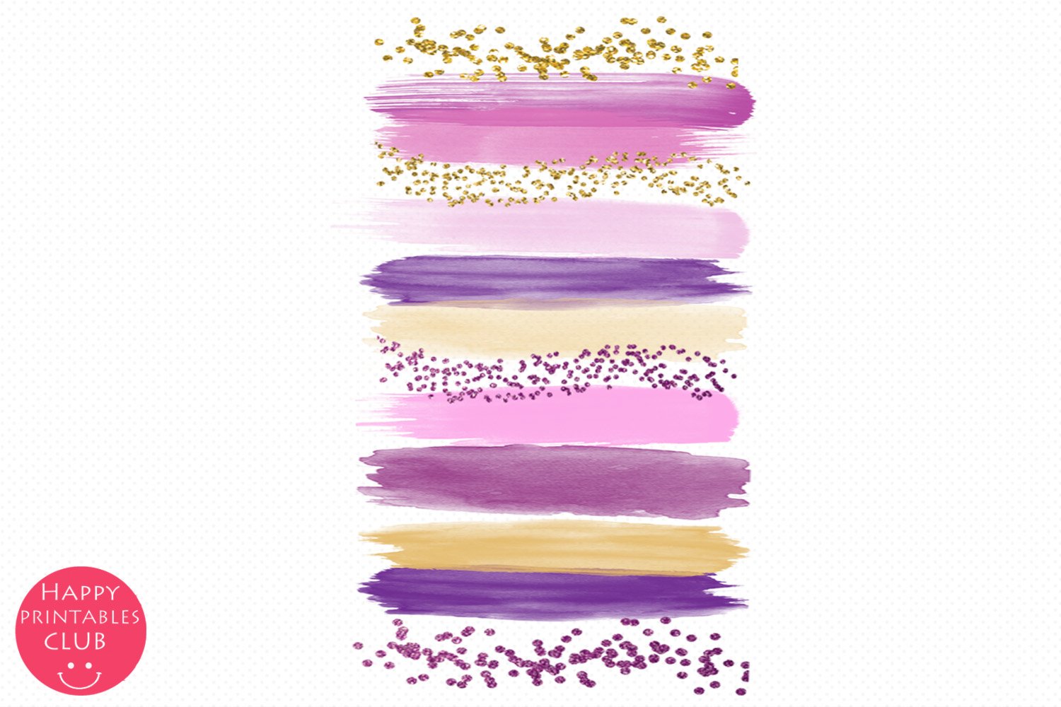 Purple Lilac Gold Brush Strokes Clipart-Clipart Brush Stroke (262267 ...