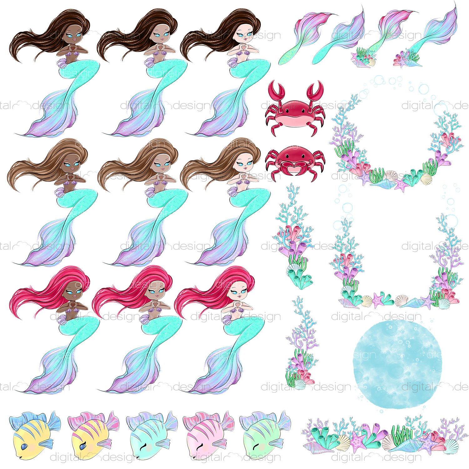 Mermaids Have More Fun - Clipart (388488) | Illustrations | Design Bundles
