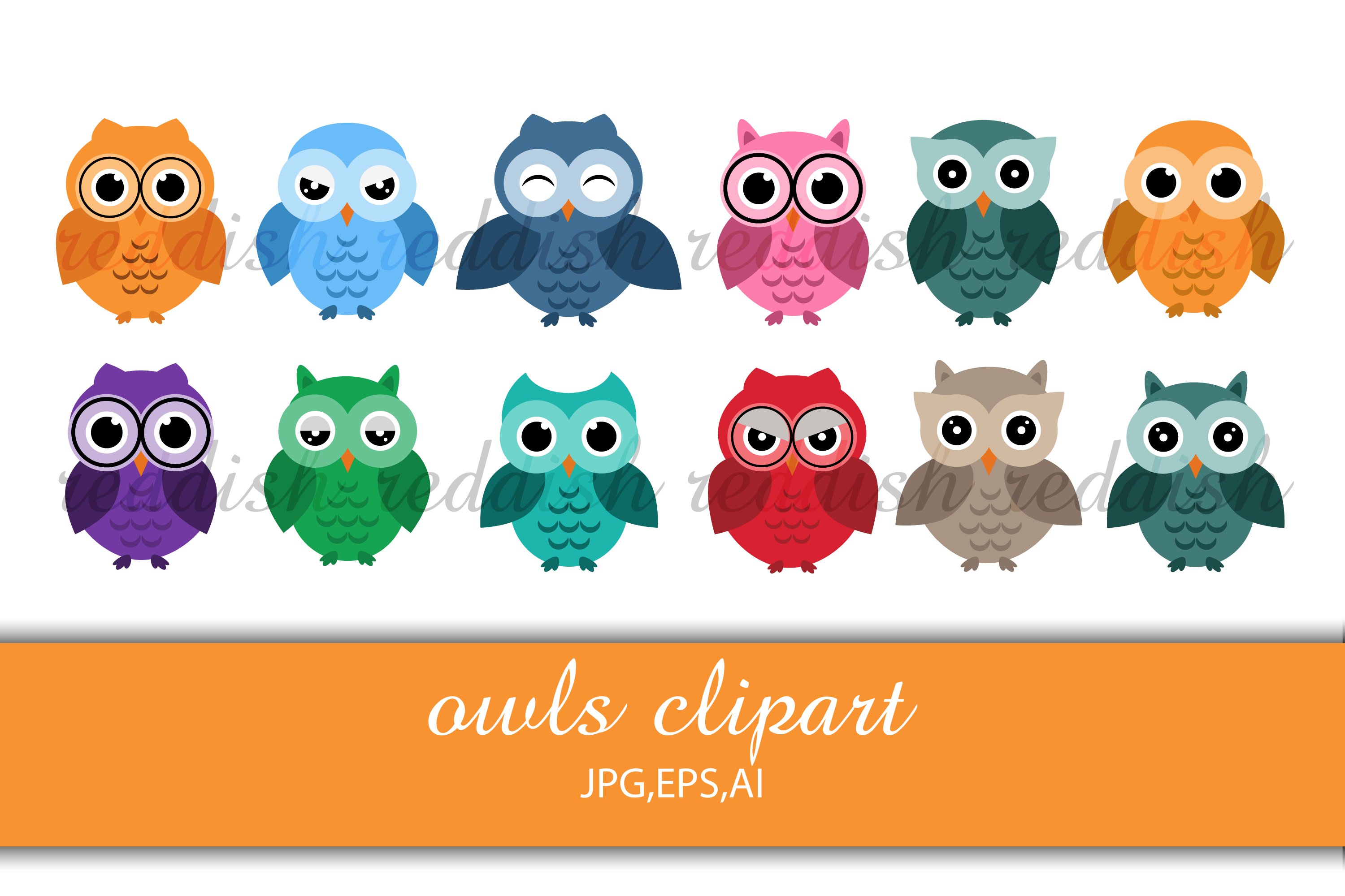 Owls clipart/owl set/owls vector graphic (650281) | Characters | Design ...