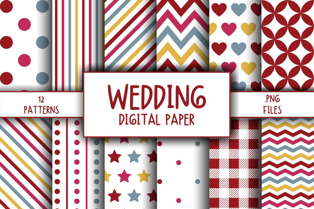 Wedding Pattern Digital Paper (1048375) | Patterns | Design Bundles