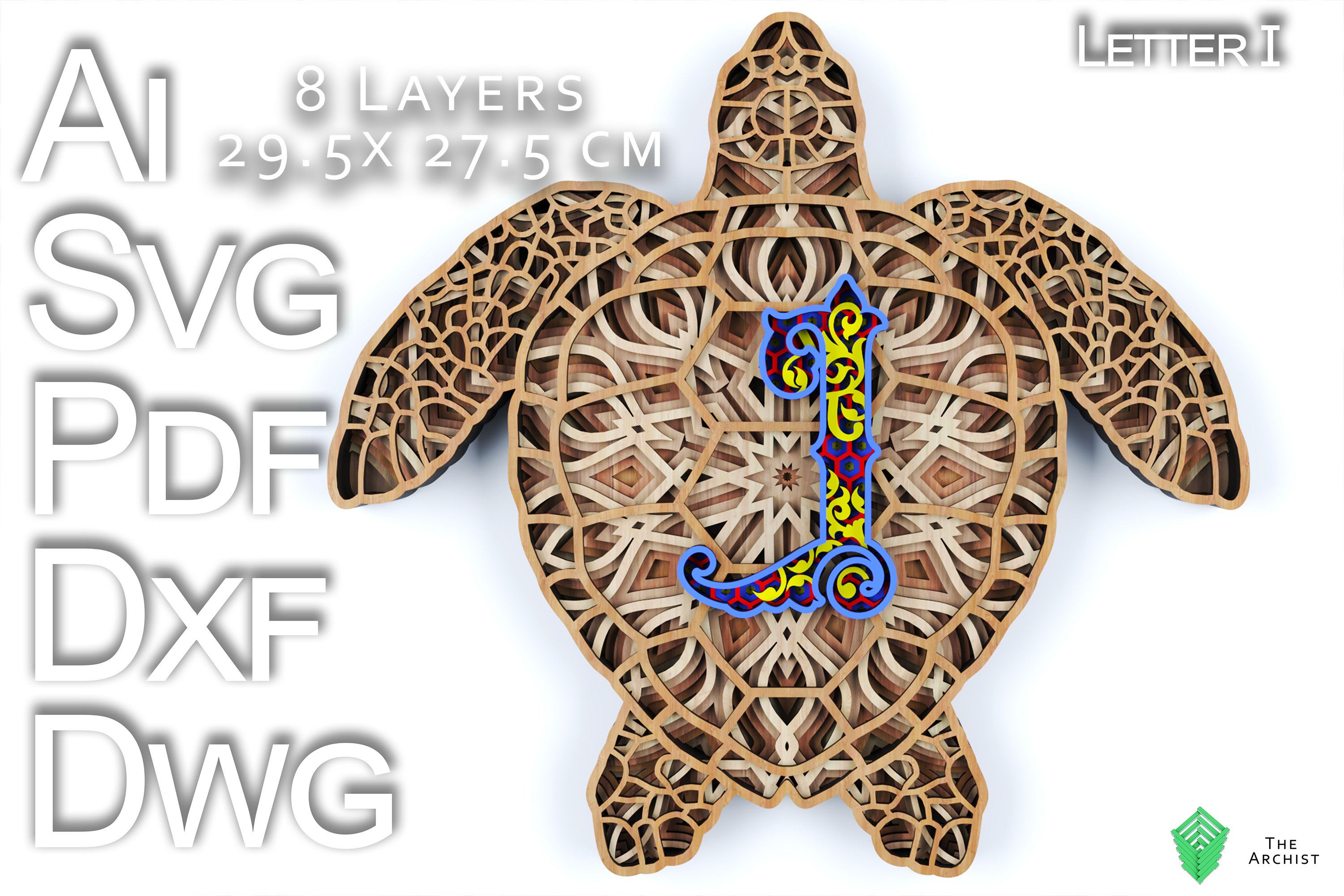 Multilayered svg, alphabets svg,Turtle svg 'Letter I', svg (684573 ...