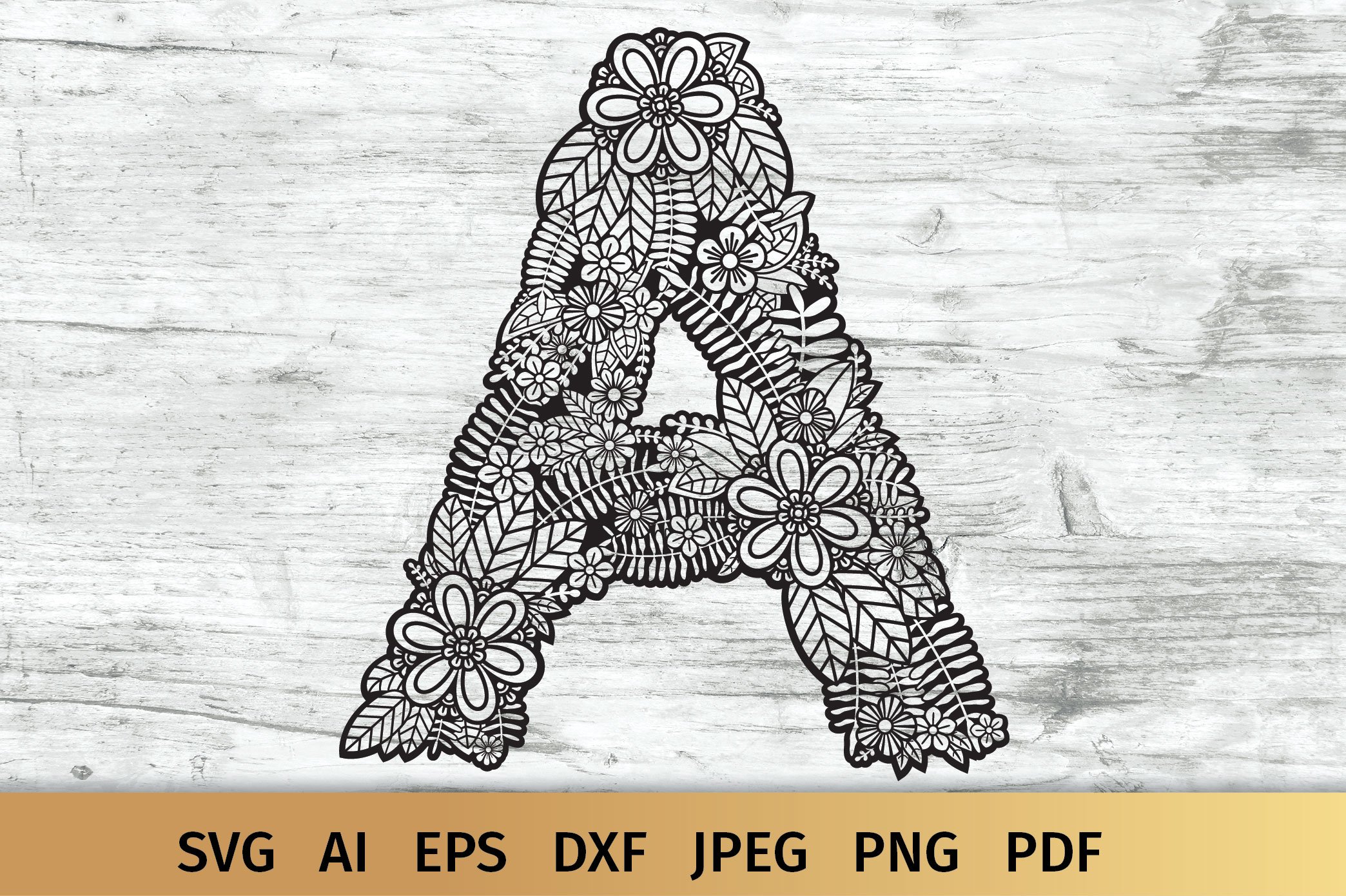 Letter A SVG | Floral Letter SVG (479389) | Illustrations | Design Bundles