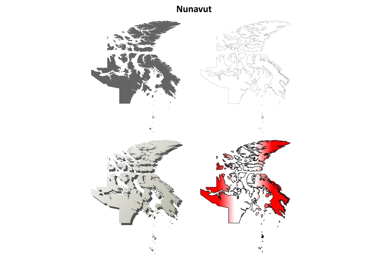 Nunavut blank outline map set (510999) | Illustrations | Design Bundles