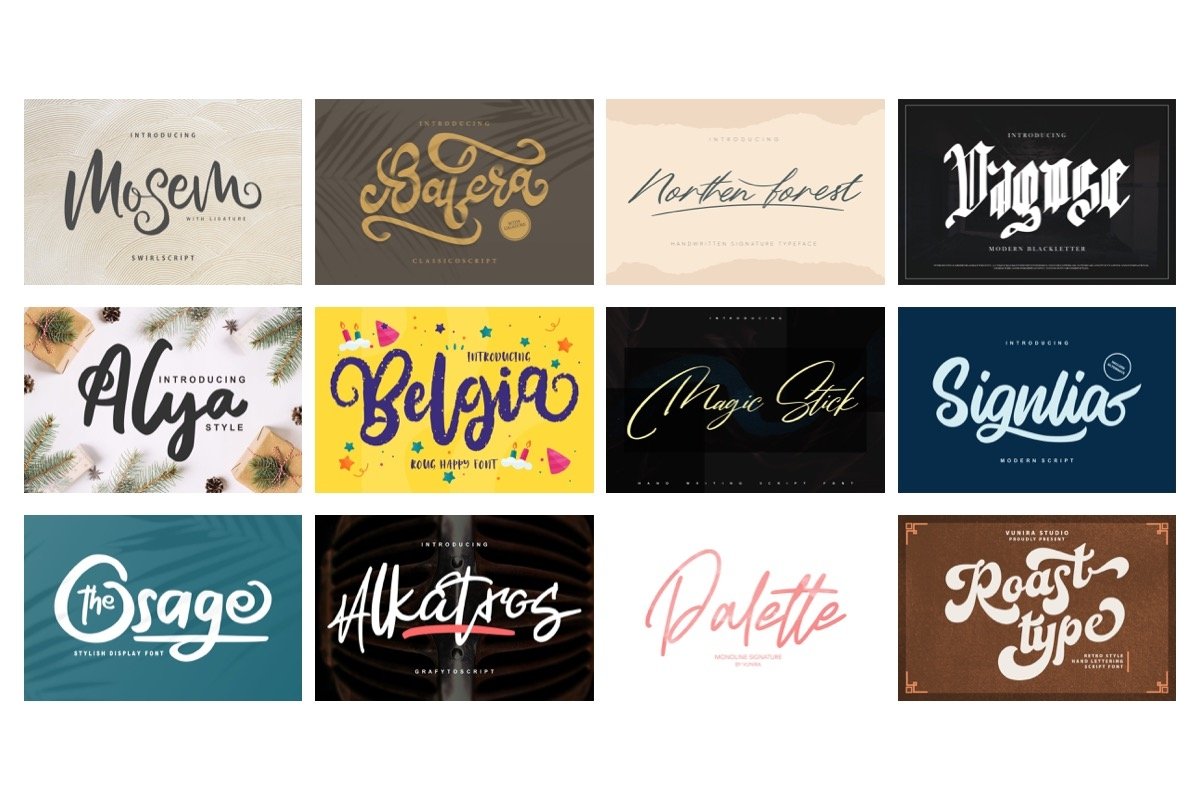 Mega Exclusive Font Bundle - 350 Font (804176) | Display | Font Bundles