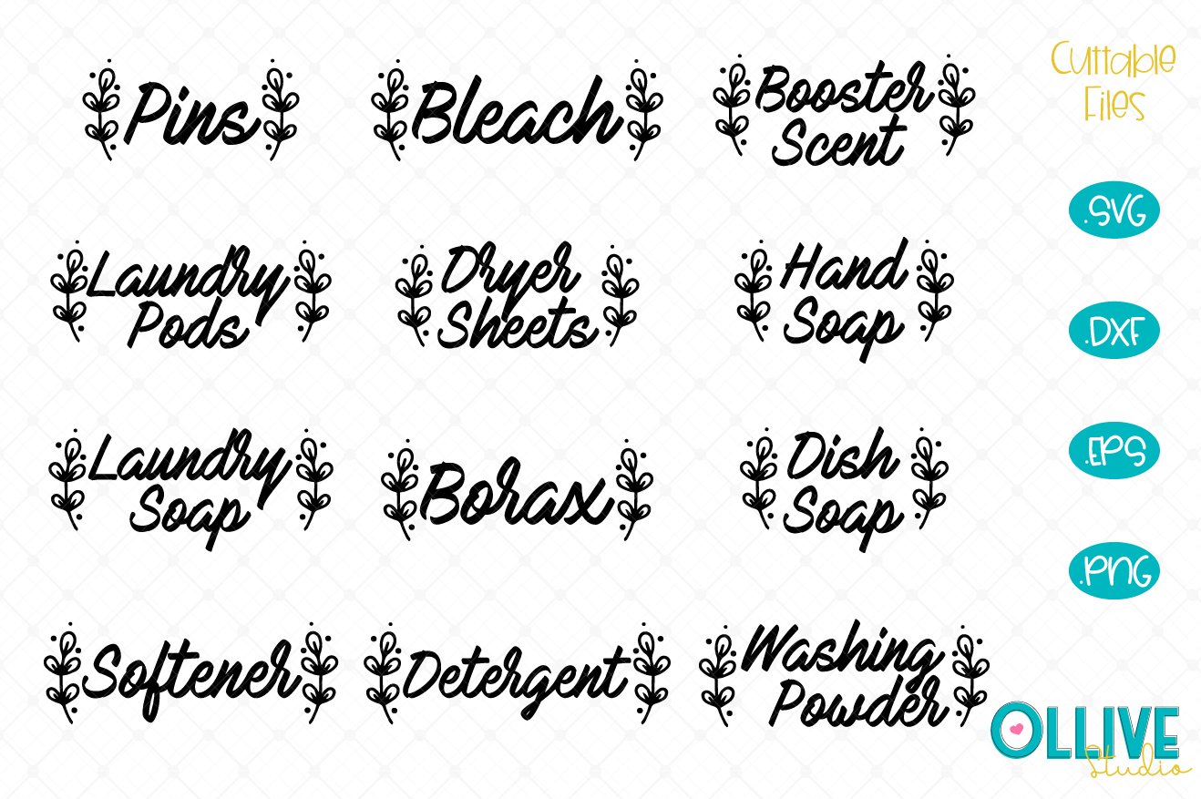Laundry Labels SVG Bundle 573857 Cut Files Design Bundles