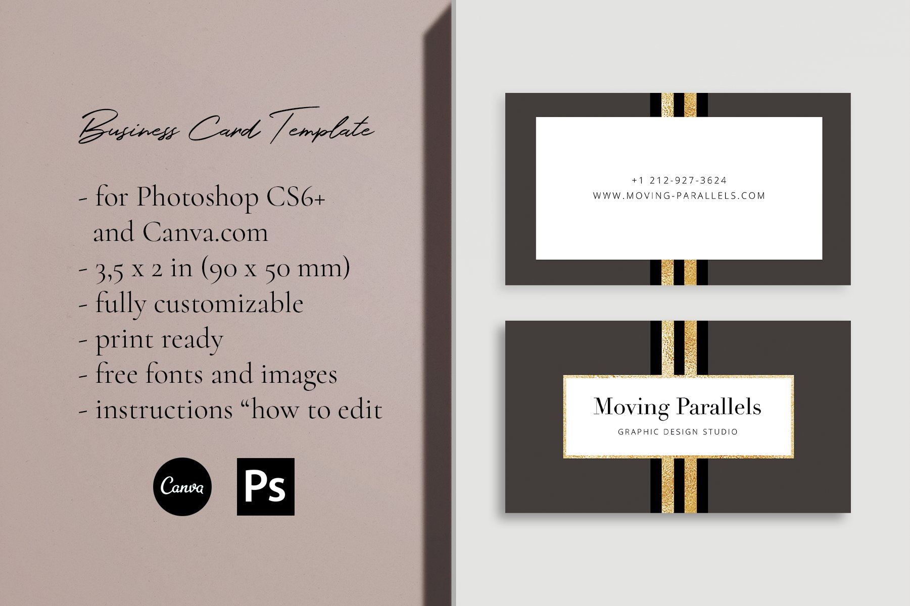 Elegant Gold Business Card Templates Bundle (877674) | Business Cards ...