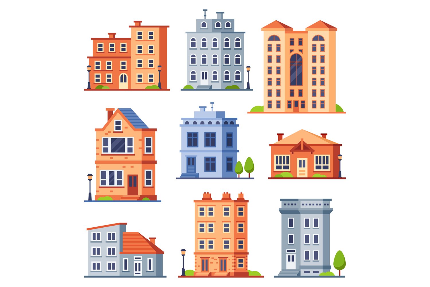 Living house buildings. Cottage houses exterior, condominium (982277 ...