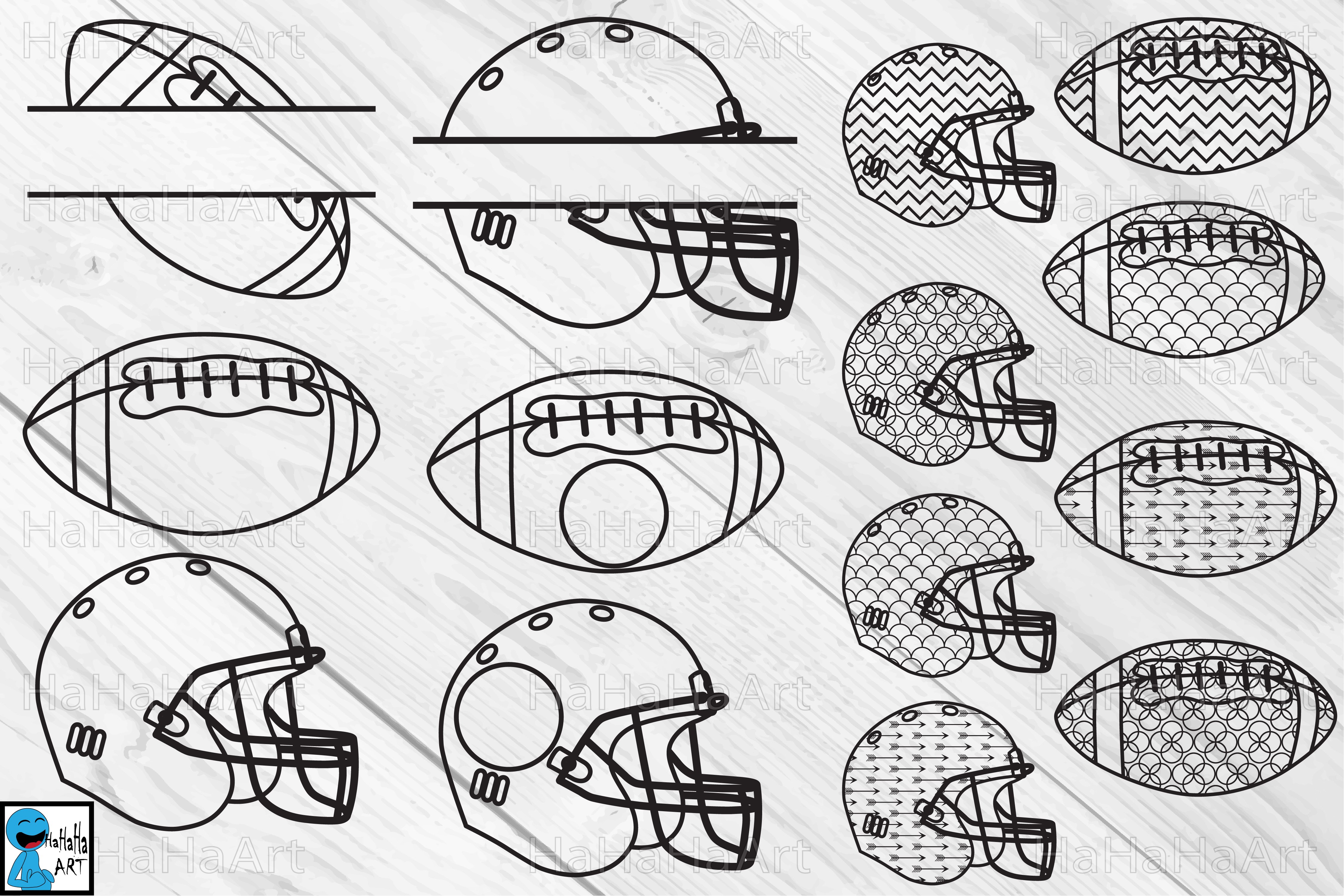Outline American Football - Clipart / Cutting Files -16c (74015 ...