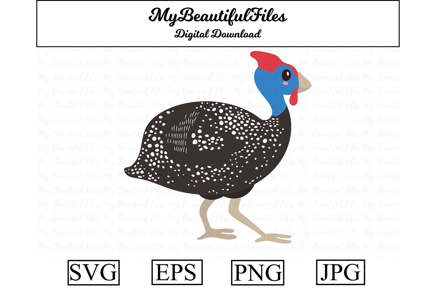 Guinea fowl SVG - Cute animal SVG, EPS, PNG and JPG (907349 ...