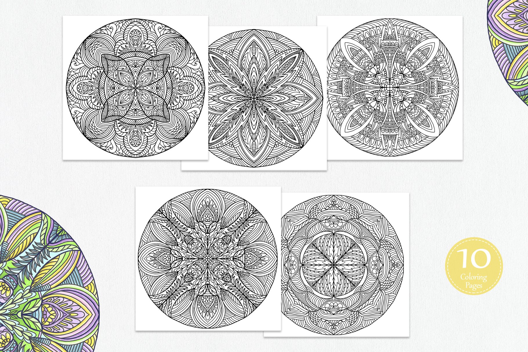 Collection of mandala, coloring book pages (1251243) | Coloring Pages ...