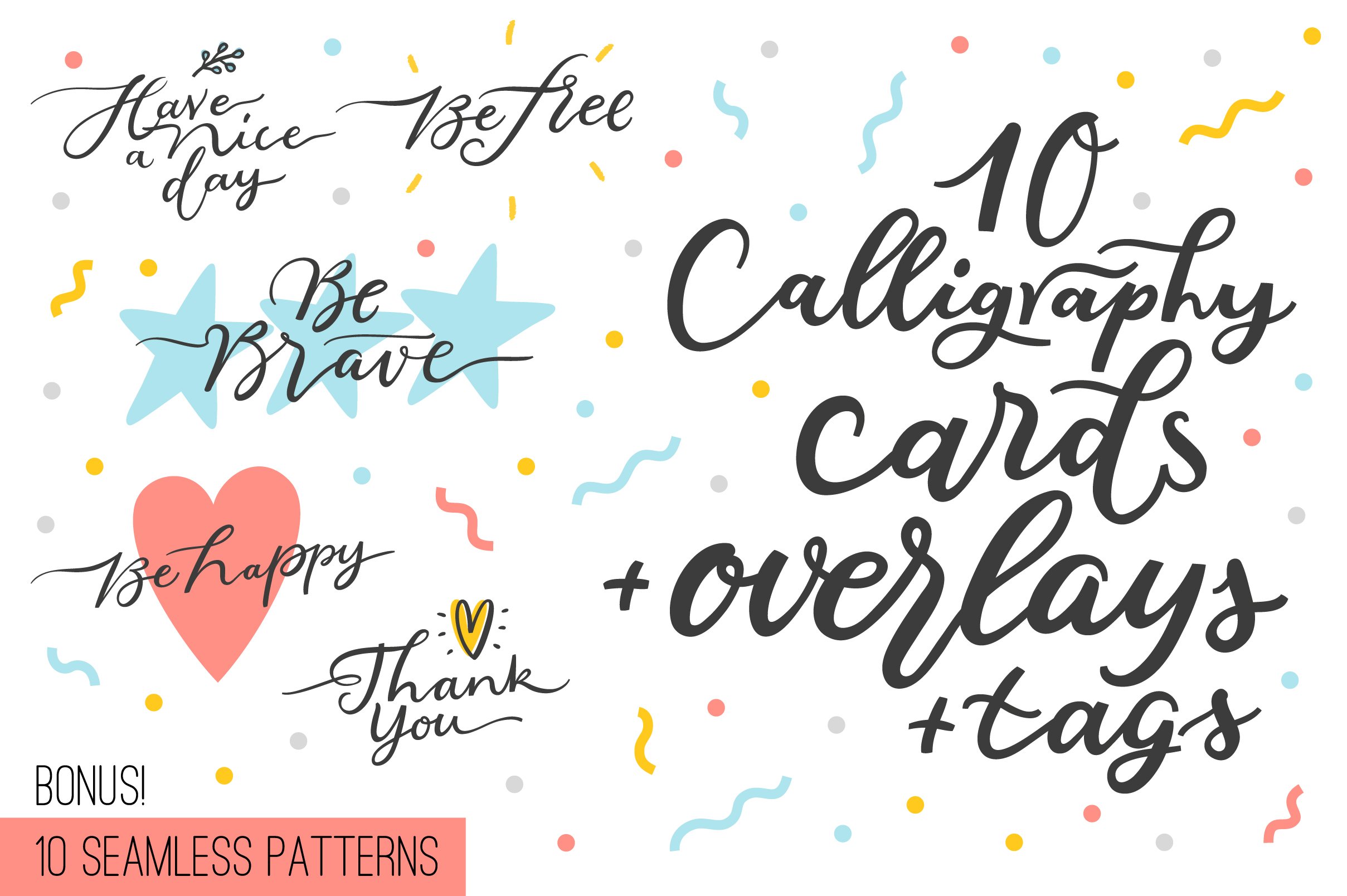 10 overlays, cards and tags (12225) | Illustrations | Design Bundles