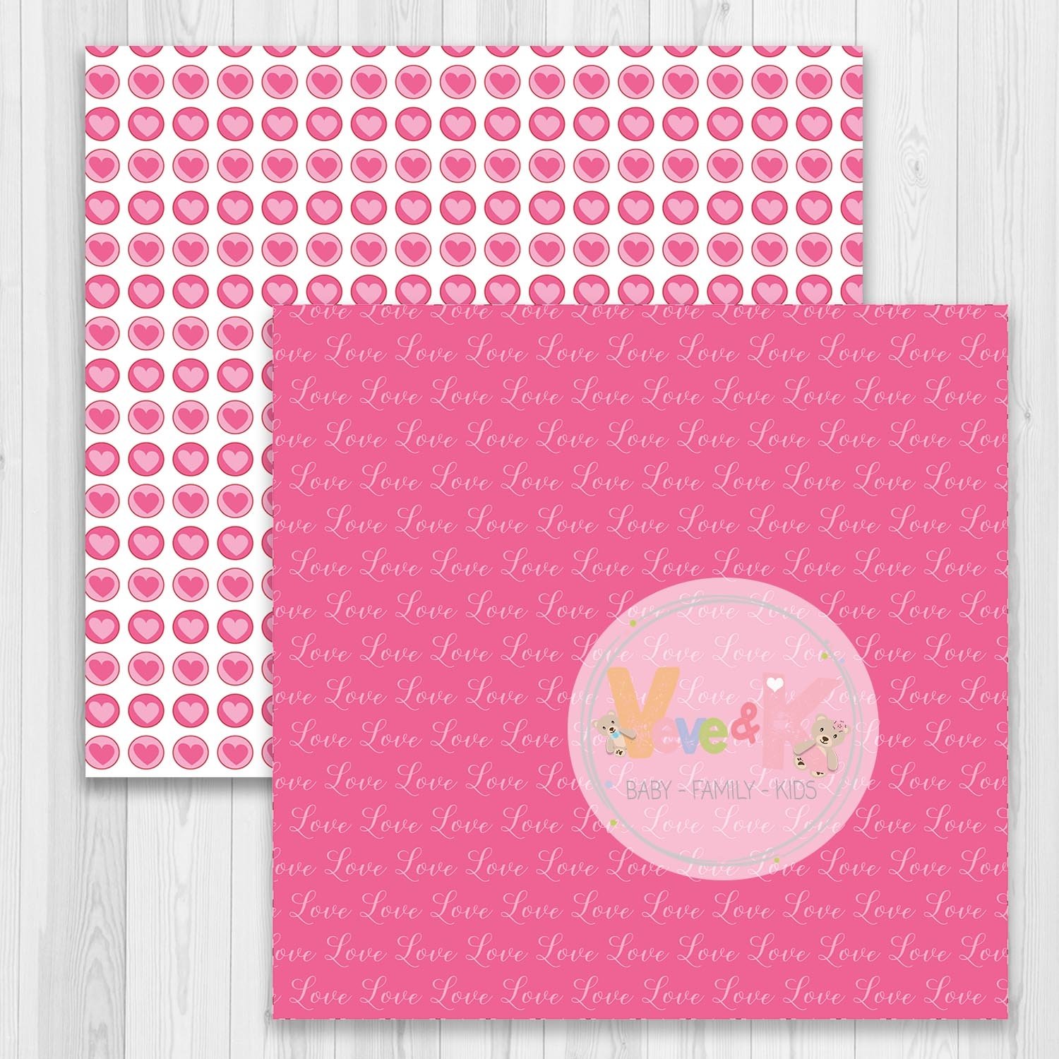 Valentine's Day Digital Papers, Hearts Digital Paper Pack, Valentines ...