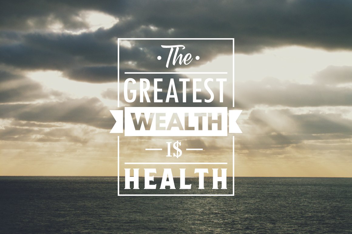 Health. Typography quotes. (674551) | Illustrations | Design Bundles