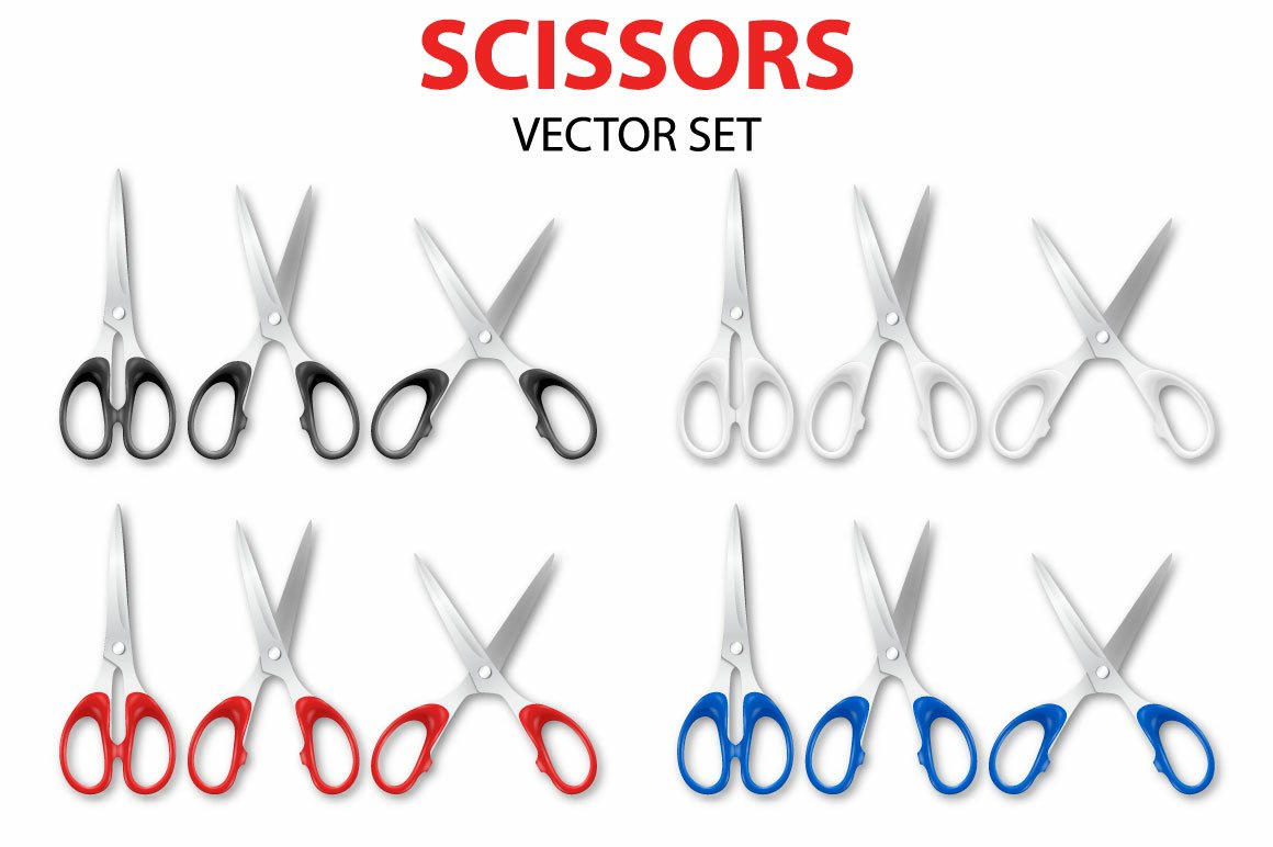 Scissors. Vector Set. (1261082) | Vectors | Design Bundles