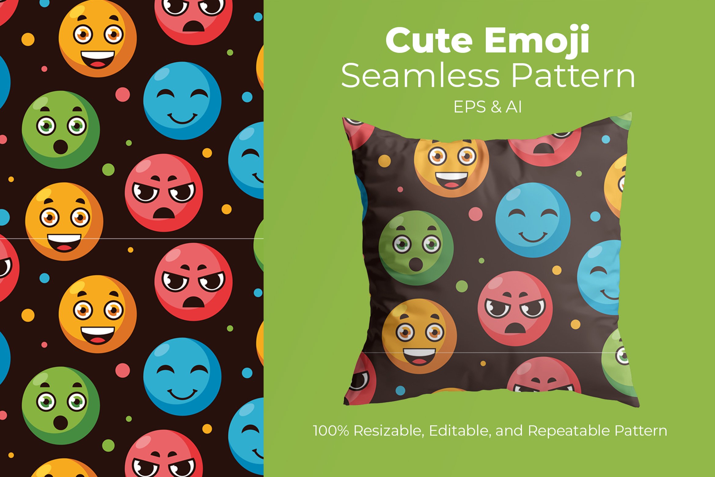 Cute Emoji - Seamless Pattern