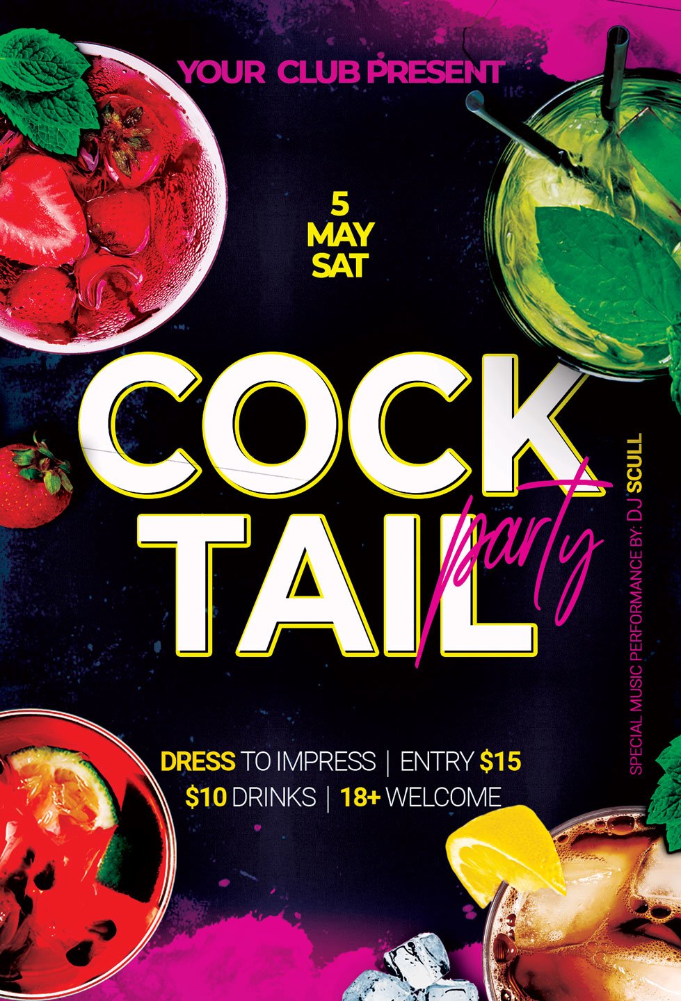 Cocktail Party Flyer (537903) | Flyers | Design Bundles